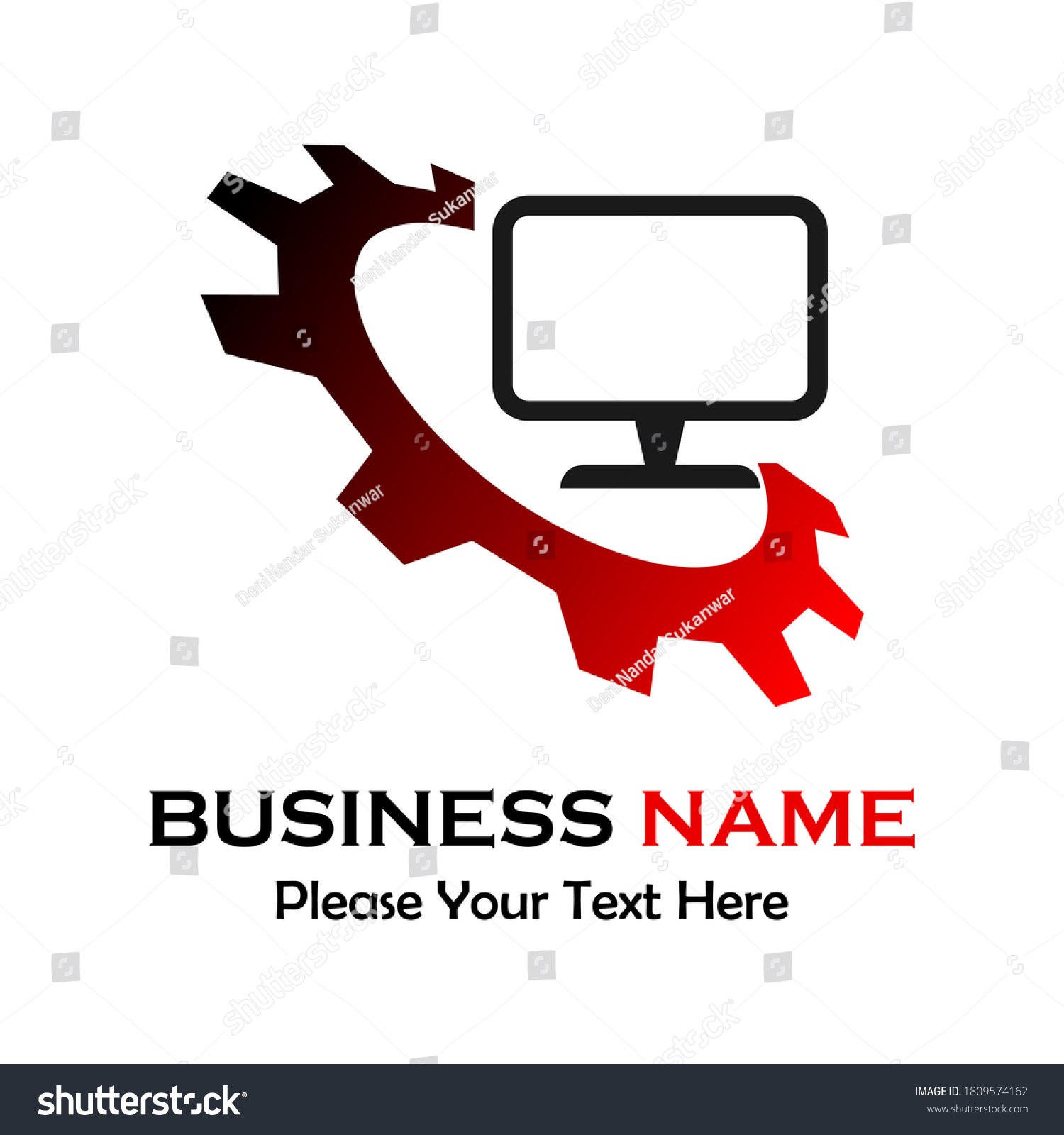 Computer Gear Technology Logo Template Illustration Stock Vector ...