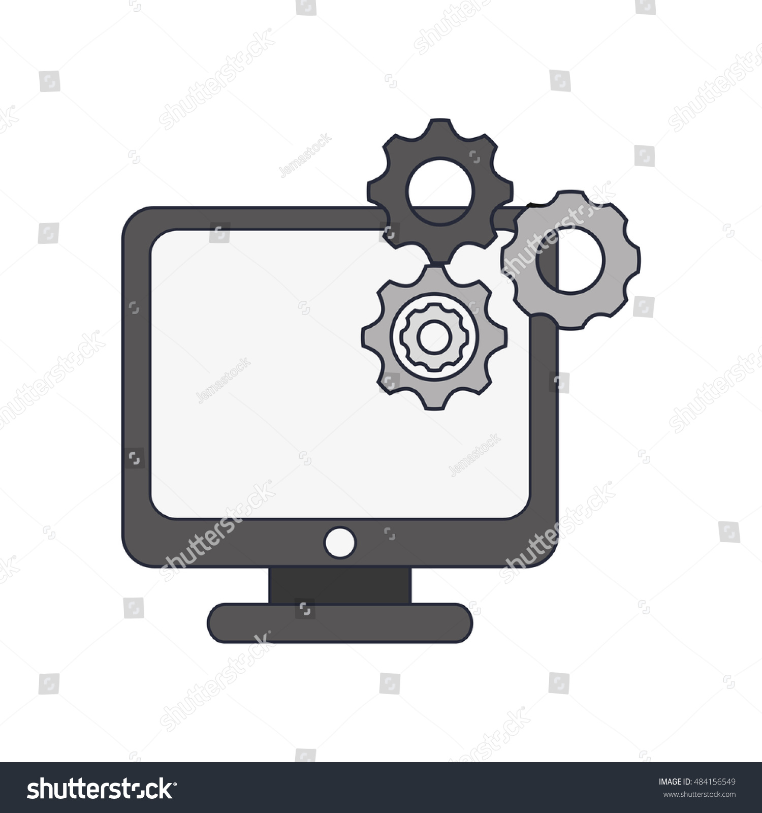 Computer Gears Icon Stock Vector (Royalty Free) 484156549 | Shutterstock
