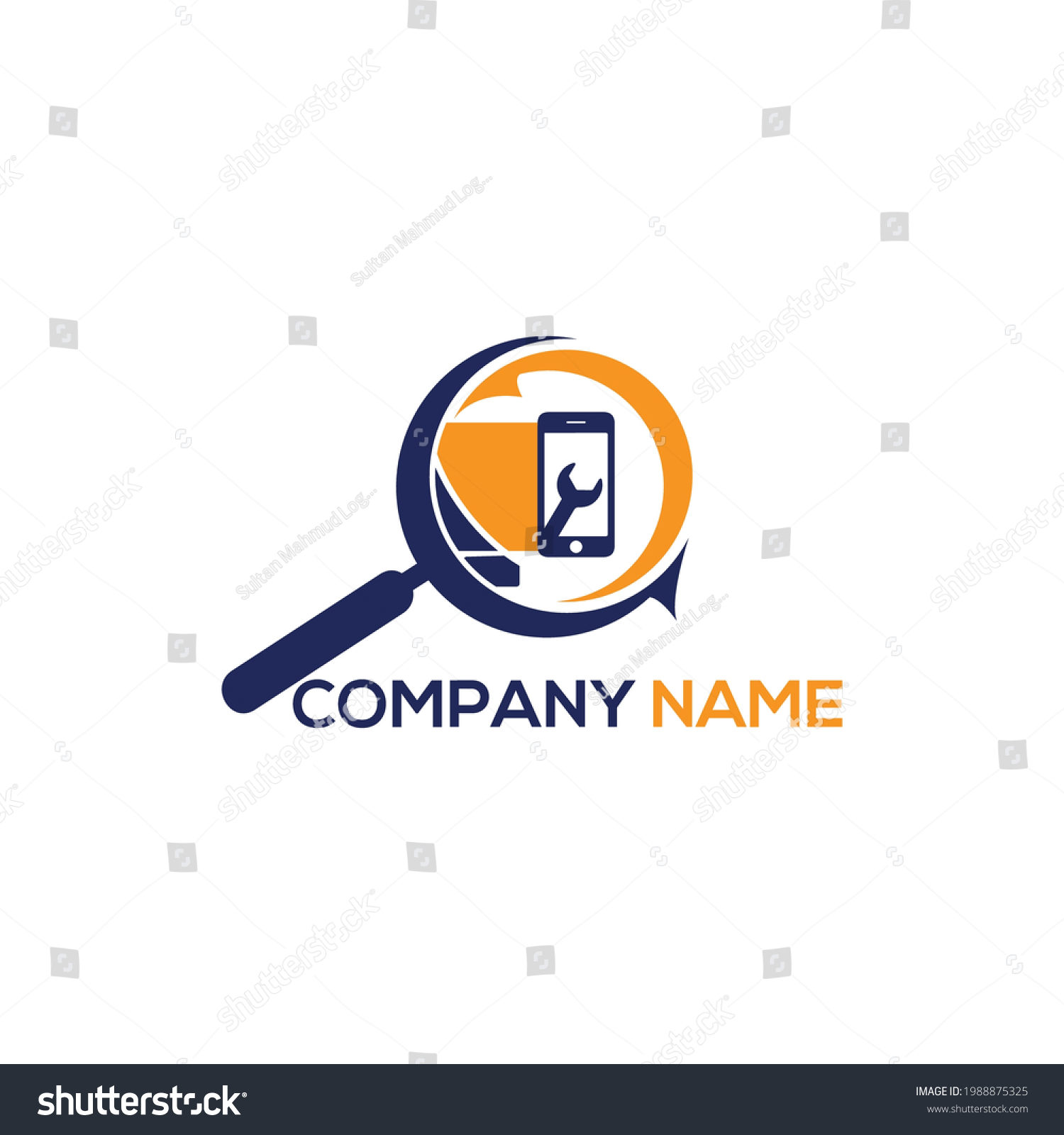Computer Mobile Service Logo Stock Vector (Royalty Free) 1988875325