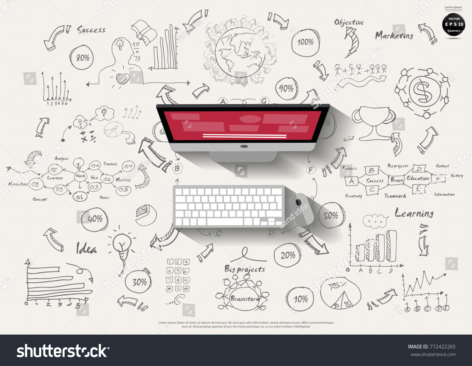 Computer Technology Text Various Modern Idea Stock Vector (Royalty Free ...