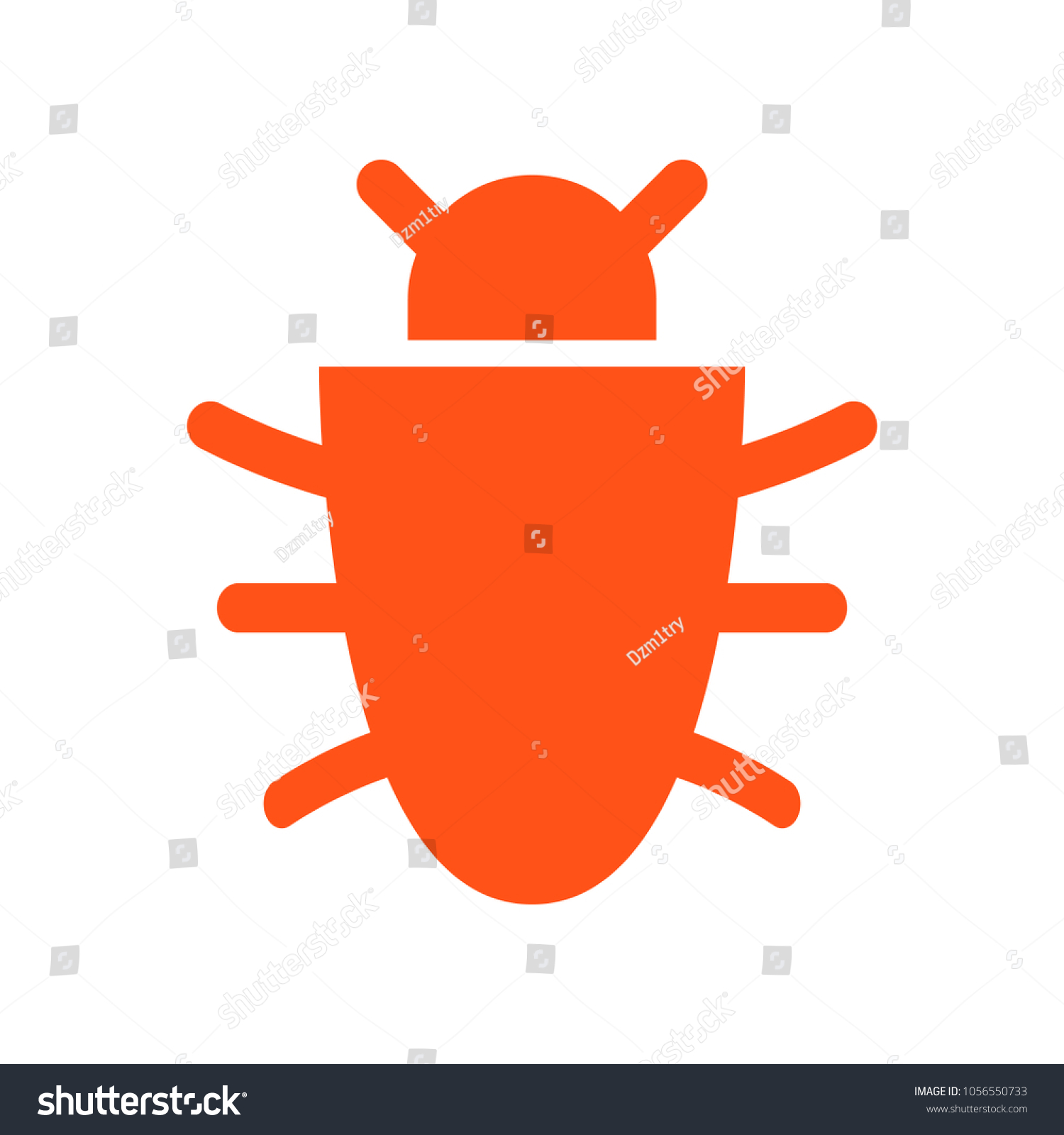 Computer Bug Icon Vector Image Isolated Stock Vector (Royalty Free ...