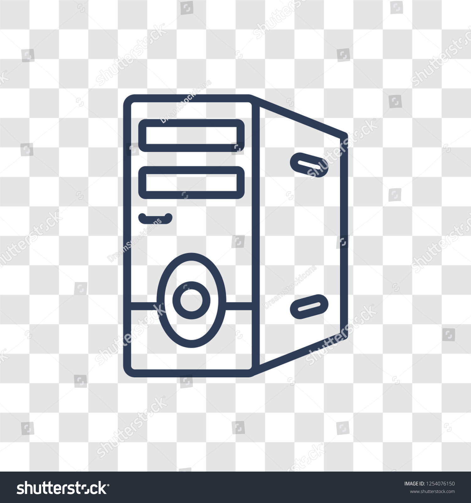 Computer Case Icon Trendy Linear Computer Stock Vector (Royalty Free ...