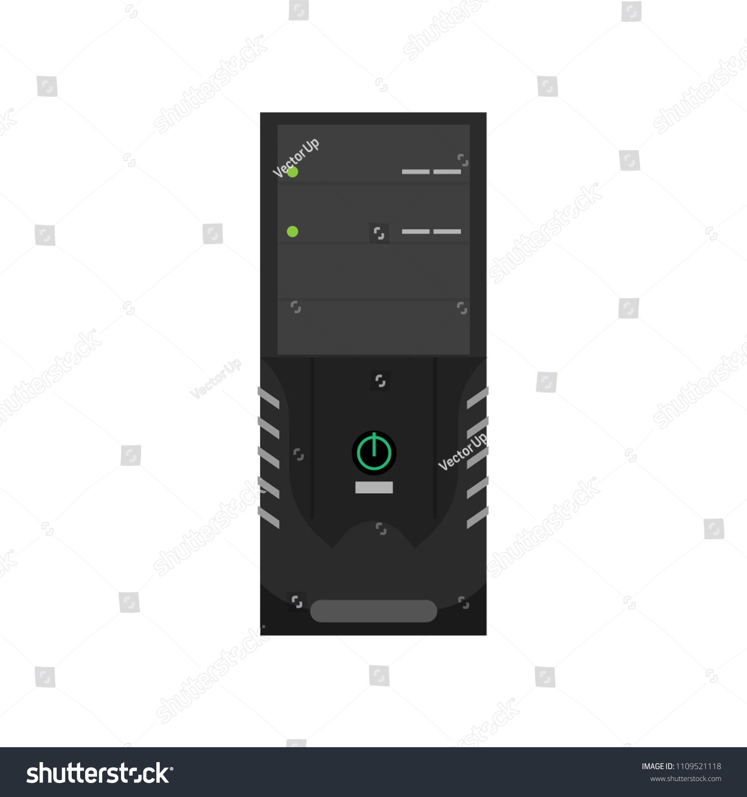 Computer Case Pc Design Symbol Desktop Stock Vector (Royalty Free ...