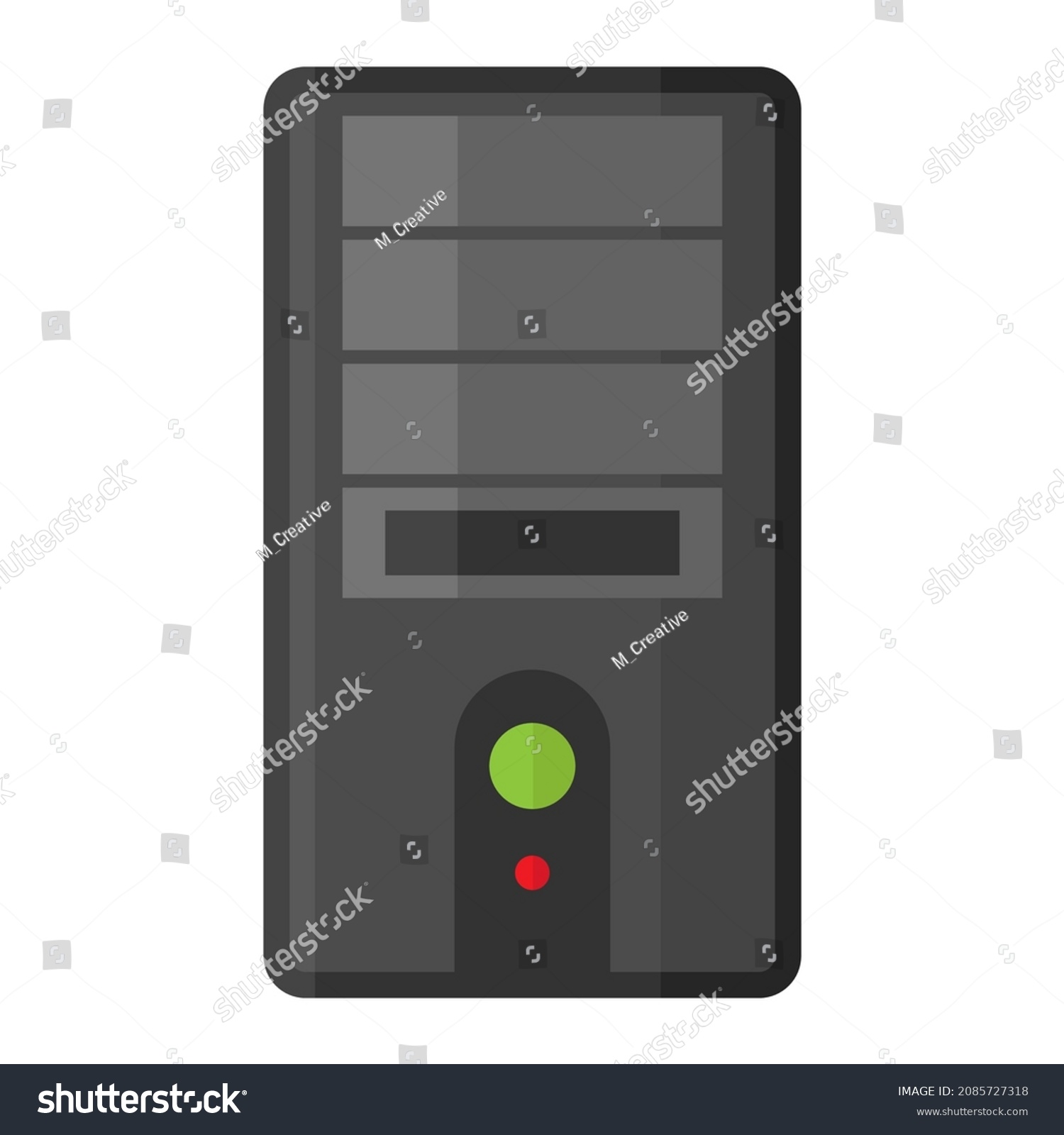 Computer Case Tower Flat Clipart Vector Stock Vector (Royalty Free ...