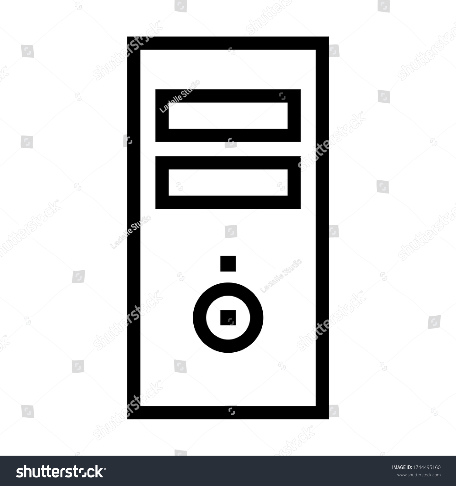 Computer Chase Pc Icon Line Vector Stock Vector (Royalty Free) 1744495160