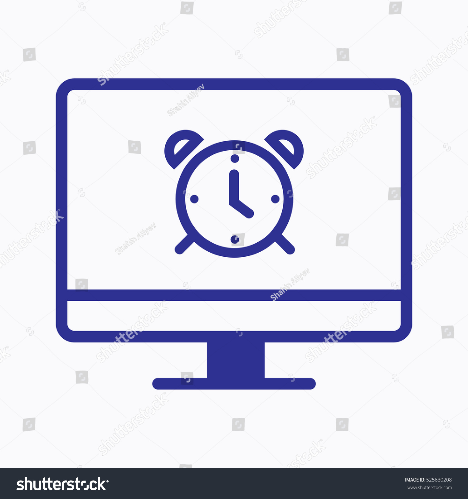 Computer Clock Icon Symbol Computer Icon Stock Vector (Royalty Free ...