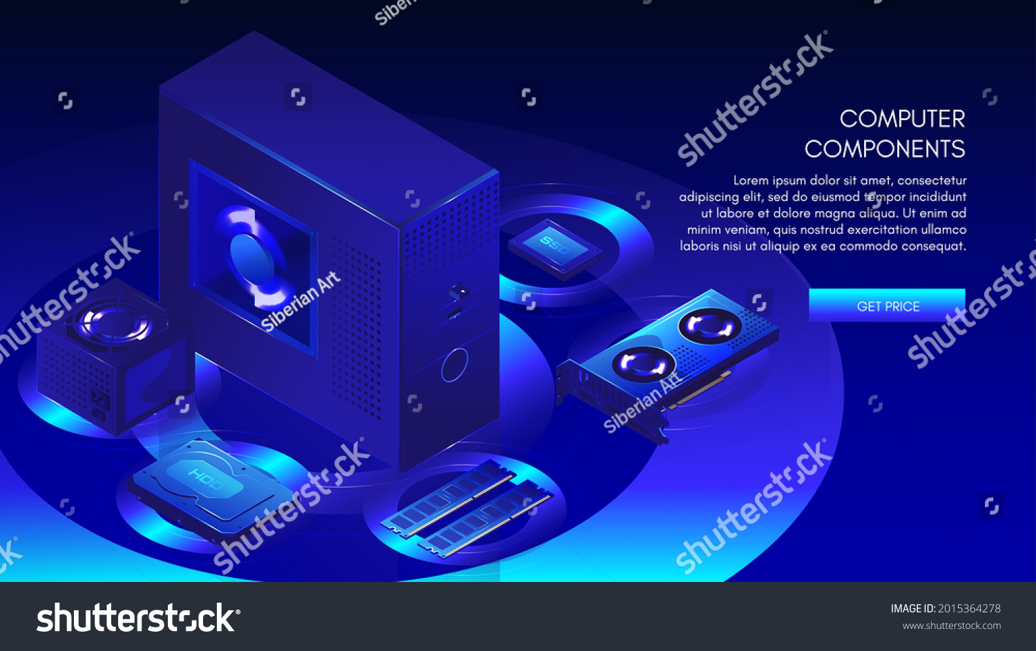 Computer Components Web Banner Template Cpu Stock Vector (Royalty Free ...
