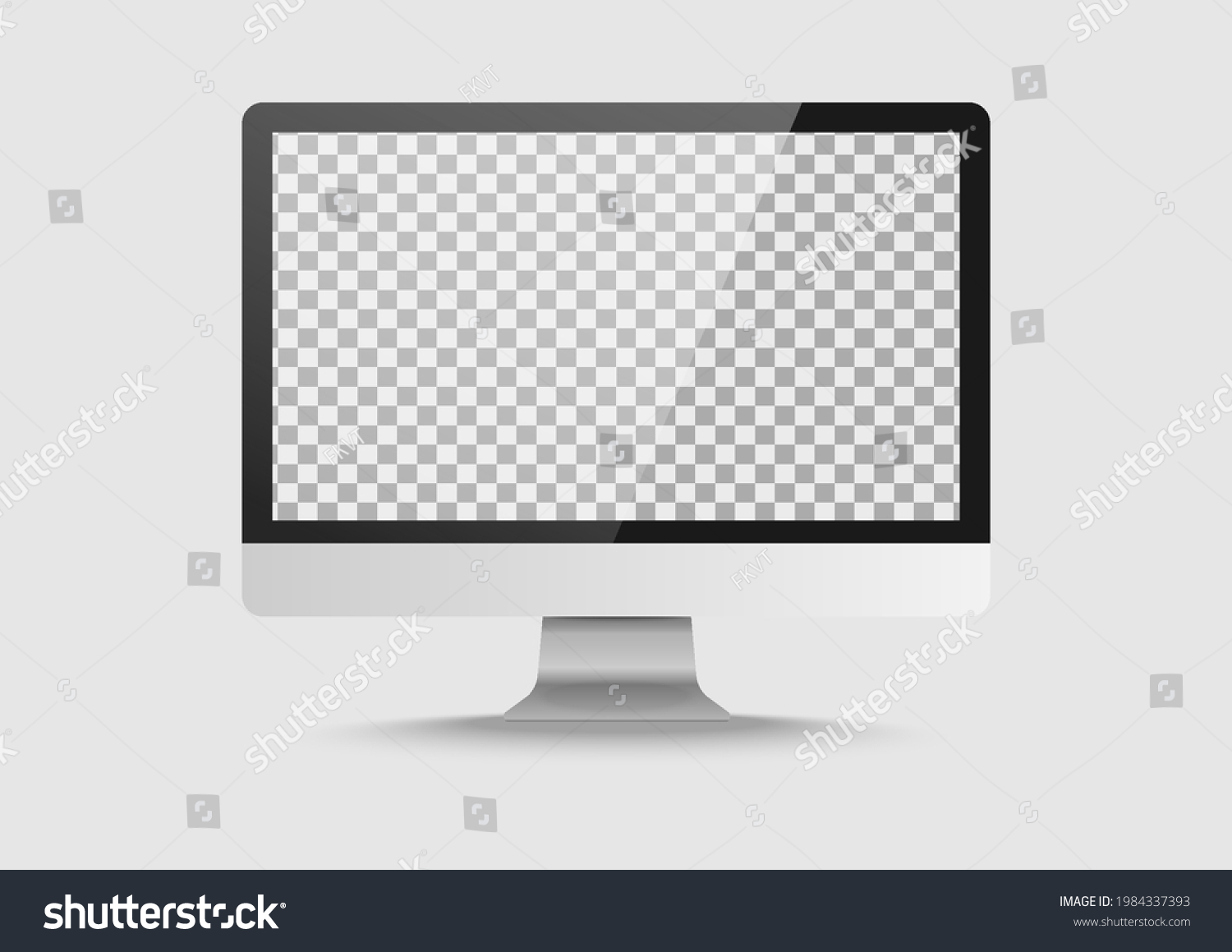 Computer Desktop Blank Screen Flat Isolated Stock Vector (Royalty Free ...