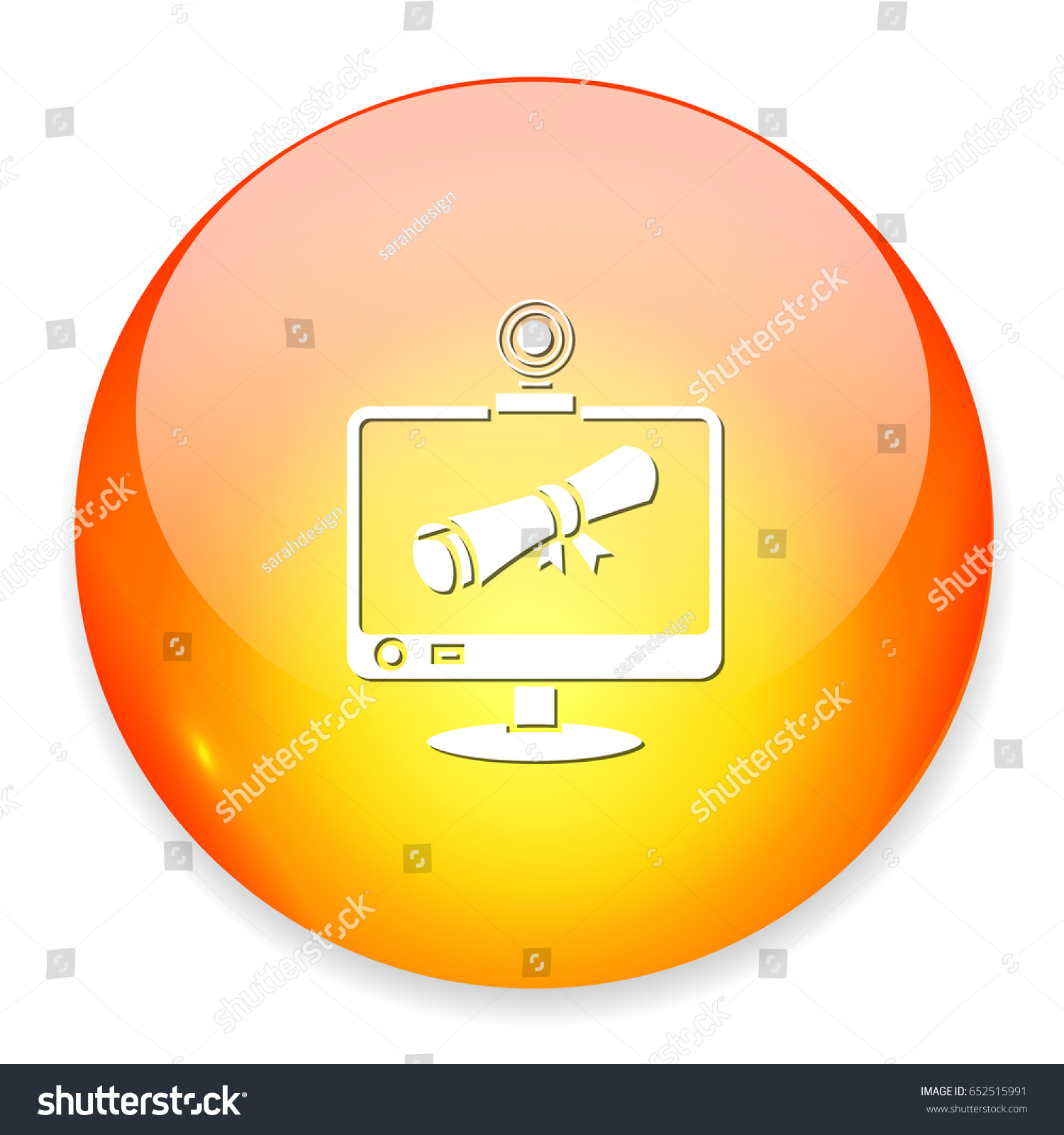 Computer Diploma Icon Stock Vector (Royalty Free) 652515991