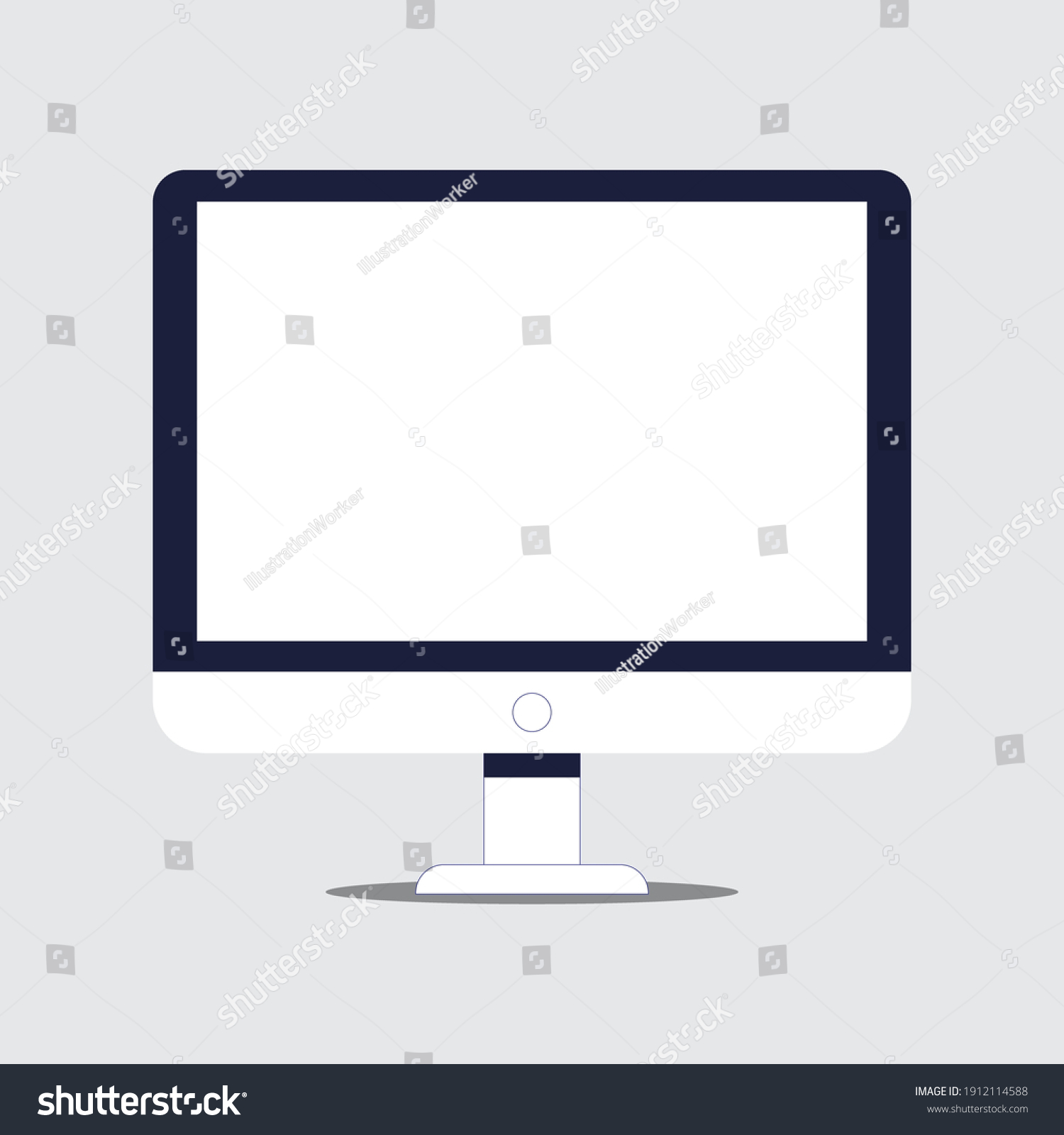 Computer Display Vector Display Isolated Mockup Stock Vector (Royalty ...