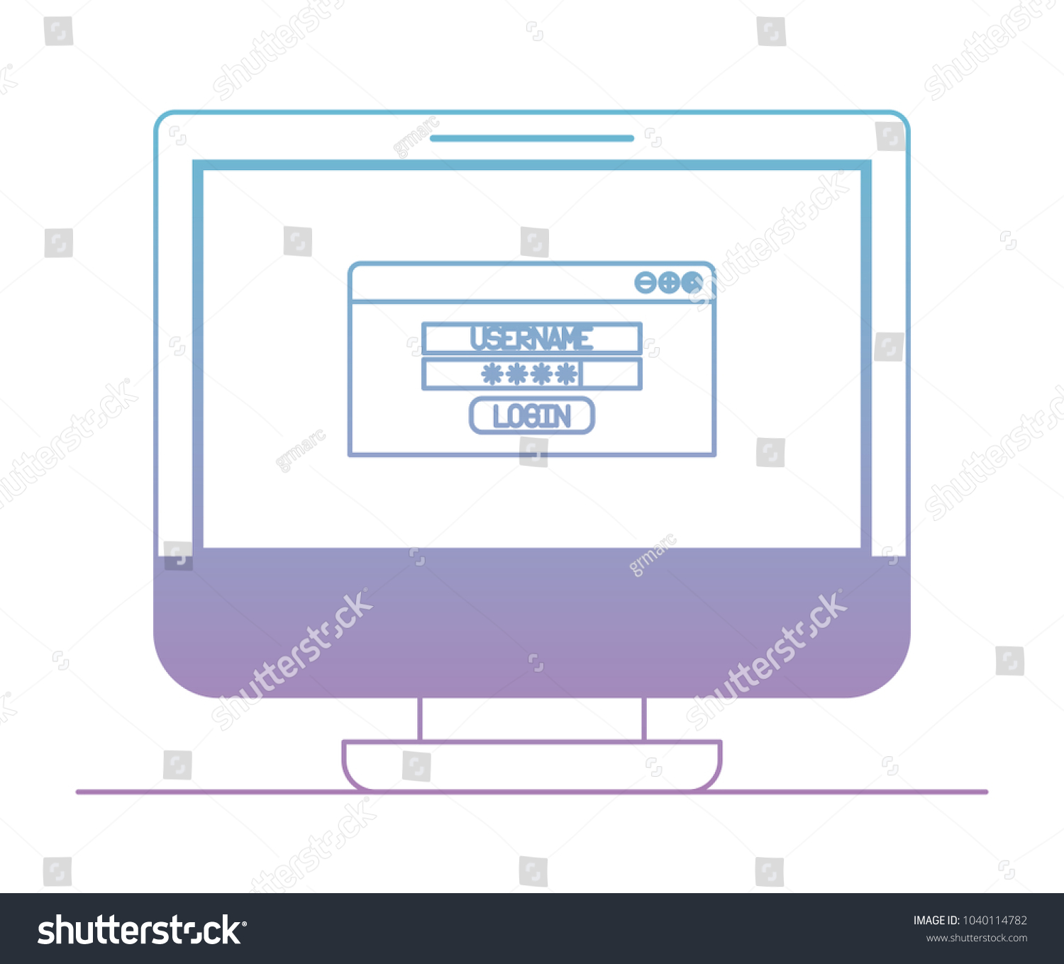 Computer Display Login Menu Stock Vector (Royalty Free) 1040114782 ...