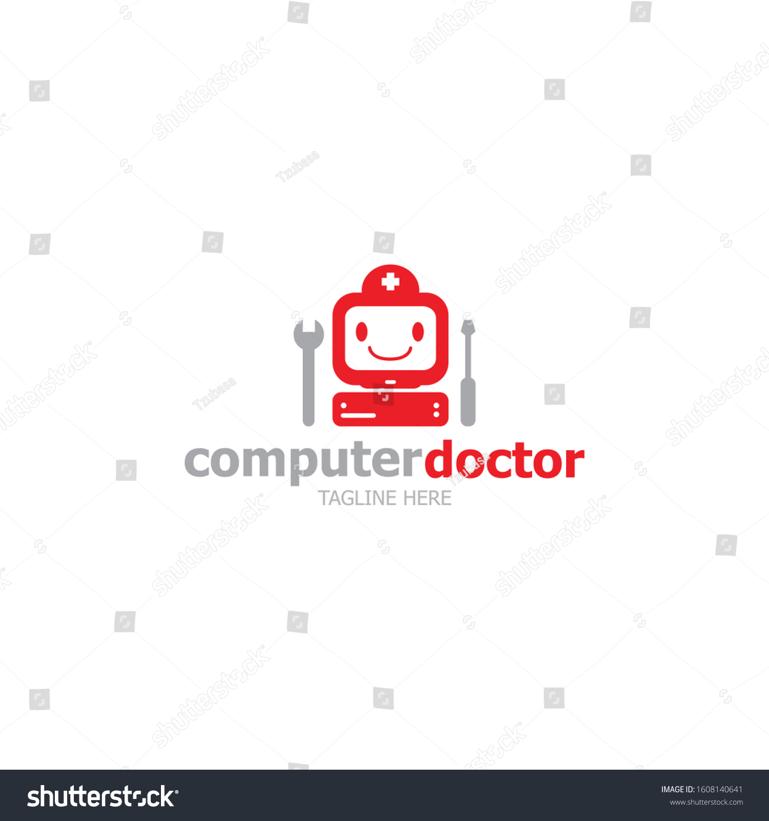 Computer Doctor Logo Design Vector Illustration Stock Vector (Royalty ...