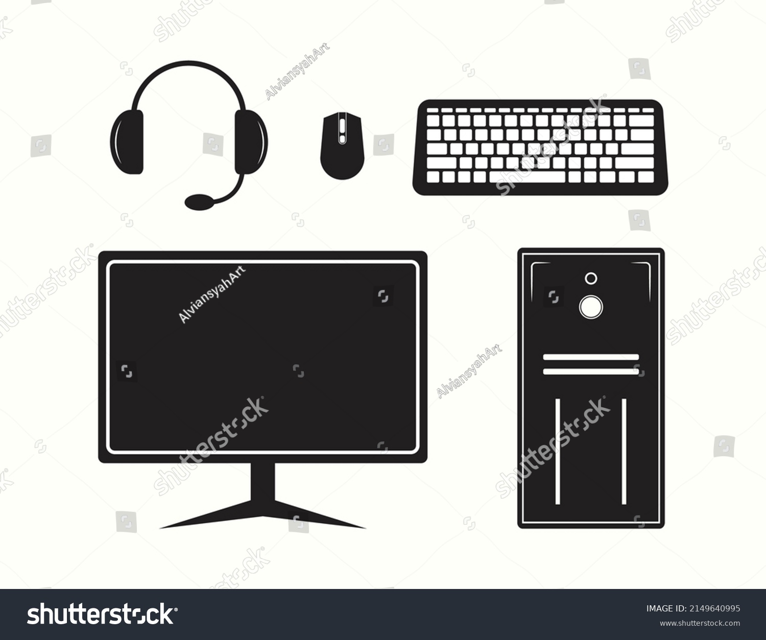 Computer Flat Illustration Design Collection Stock Vector (Royalty Free ...