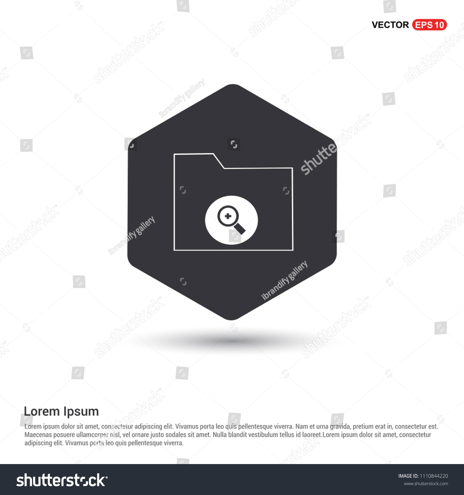Computer Folder Icon Hexa White Background Stock Vector (Royalty Free ...