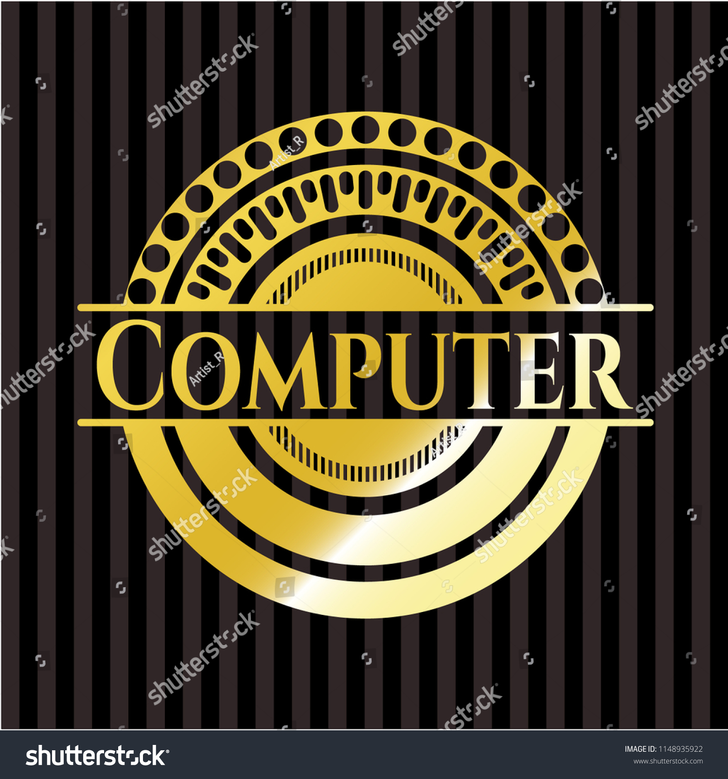 Computer Gold Shiny Badge Stock Vector (Royalty Free) 1148935922 ...