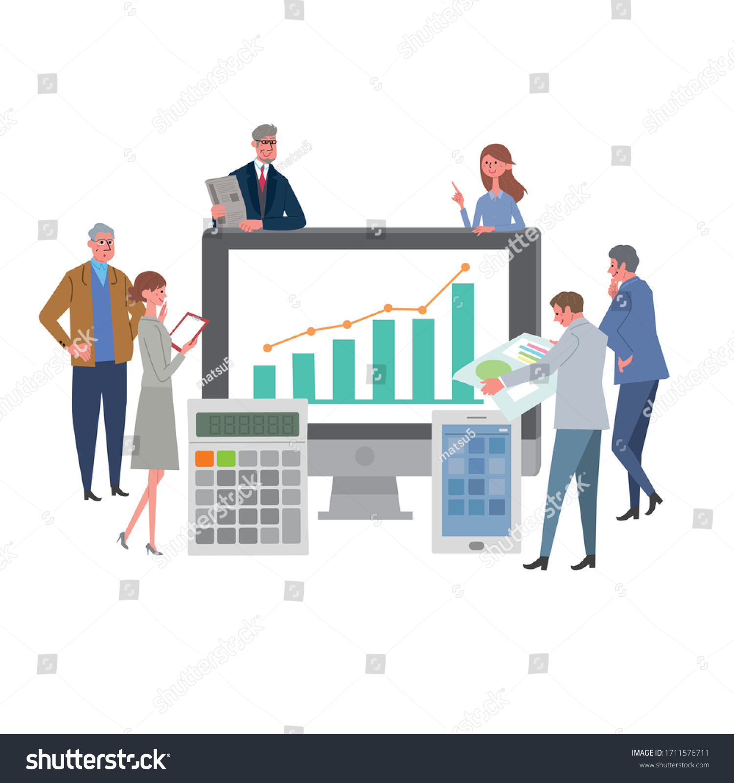 Computer Graph People Illustration Stock Vector (Royalty Free) 1711576711