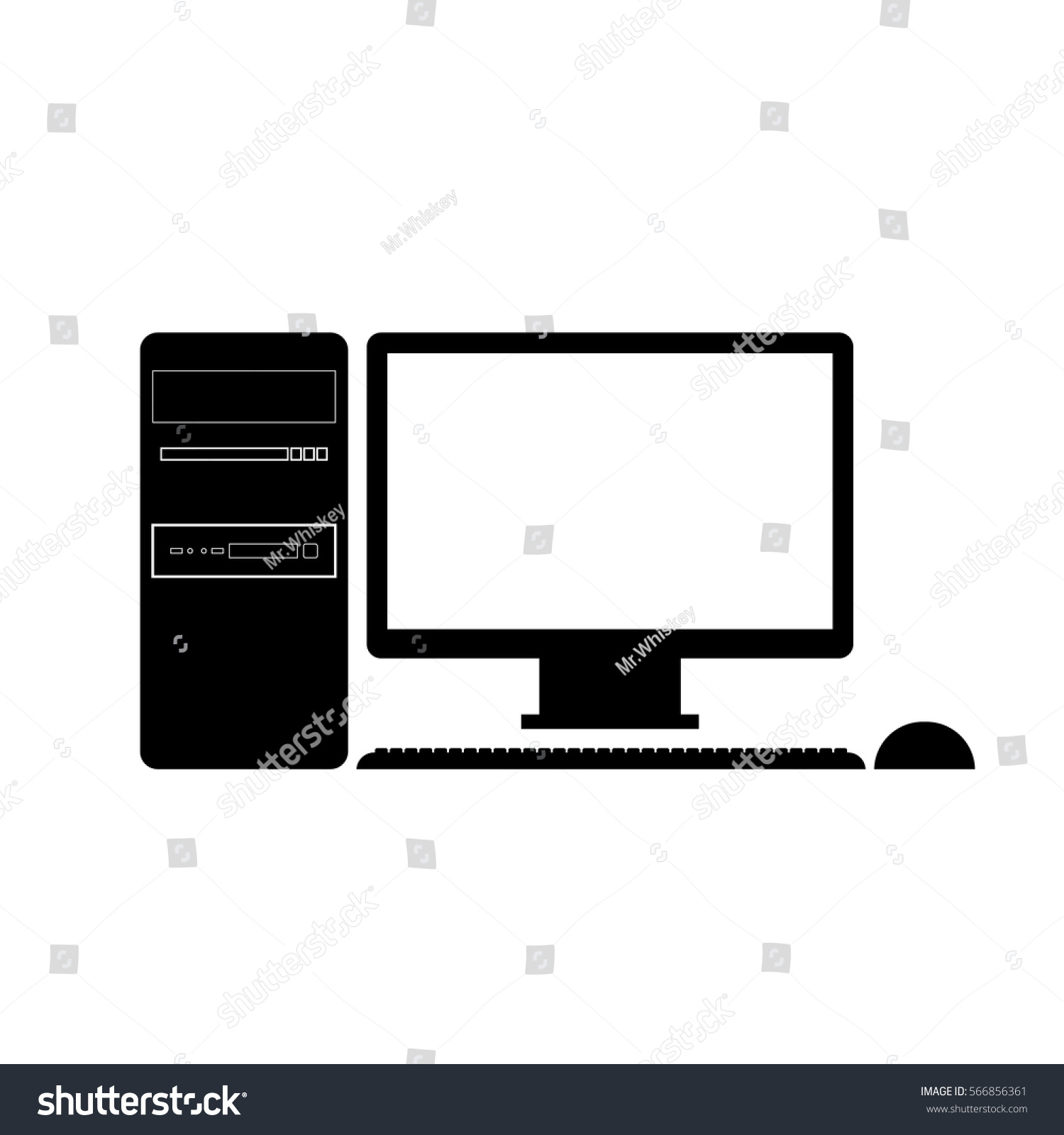 Computer Icon Black White Pc Vector: เวกเตอร์สต็อก (ปลอดค่าลิขสิทธิ์ ...
