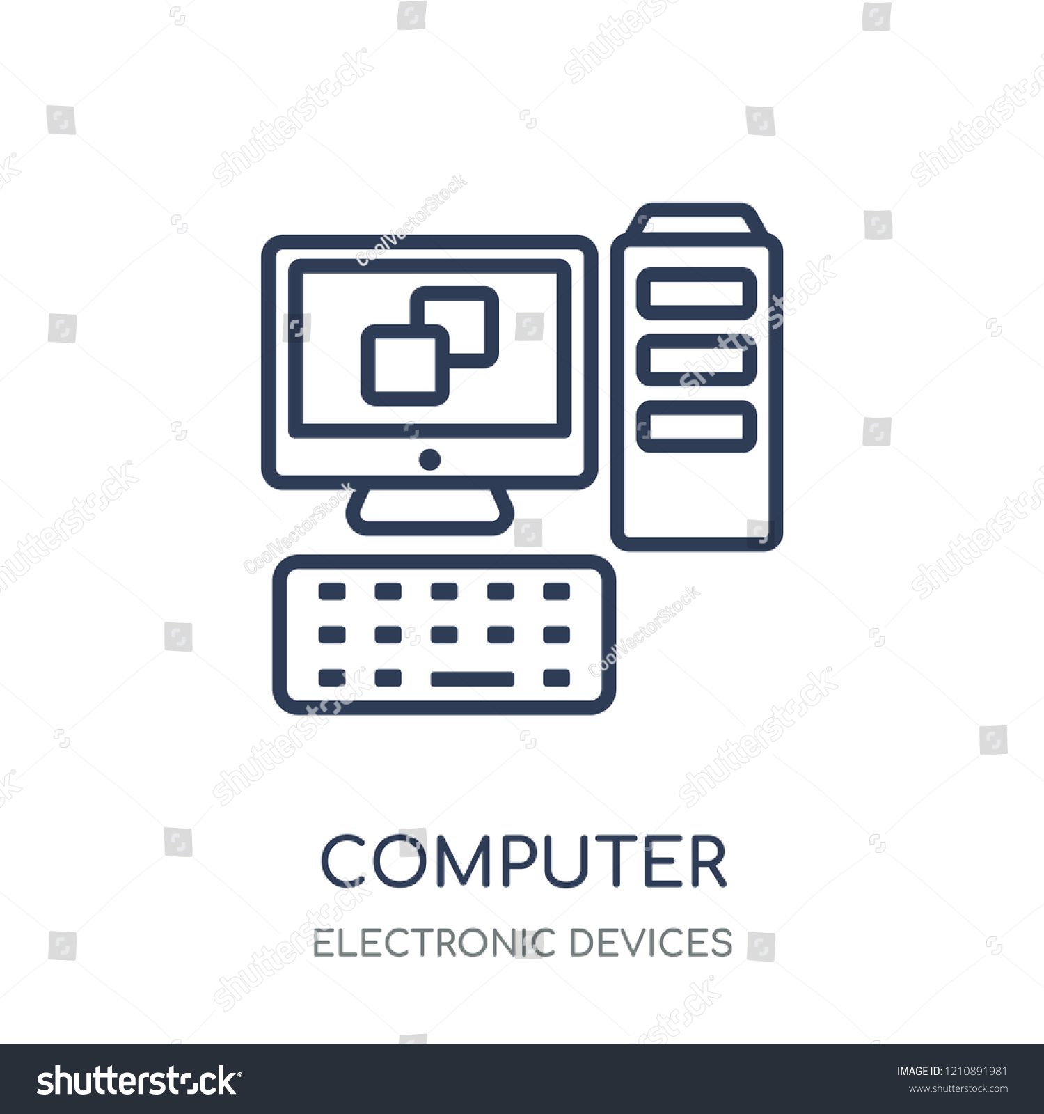 Computer Icon Computer Linear Symbol Design Stock Vector (Royalty Free ...