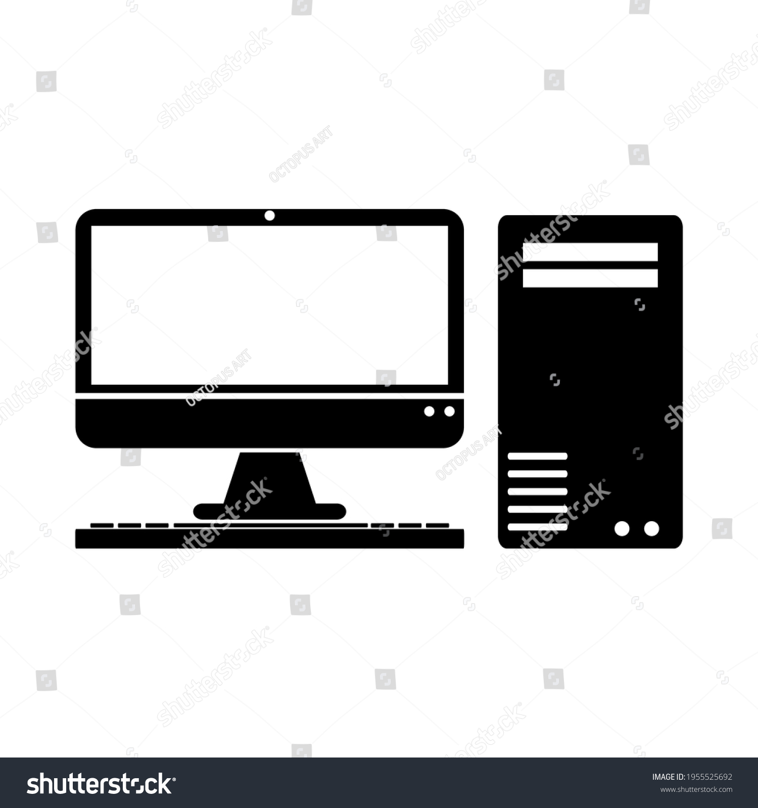 Computer Icon Pc Symbol Flat Design Stock Vector (Royalty Free ...
