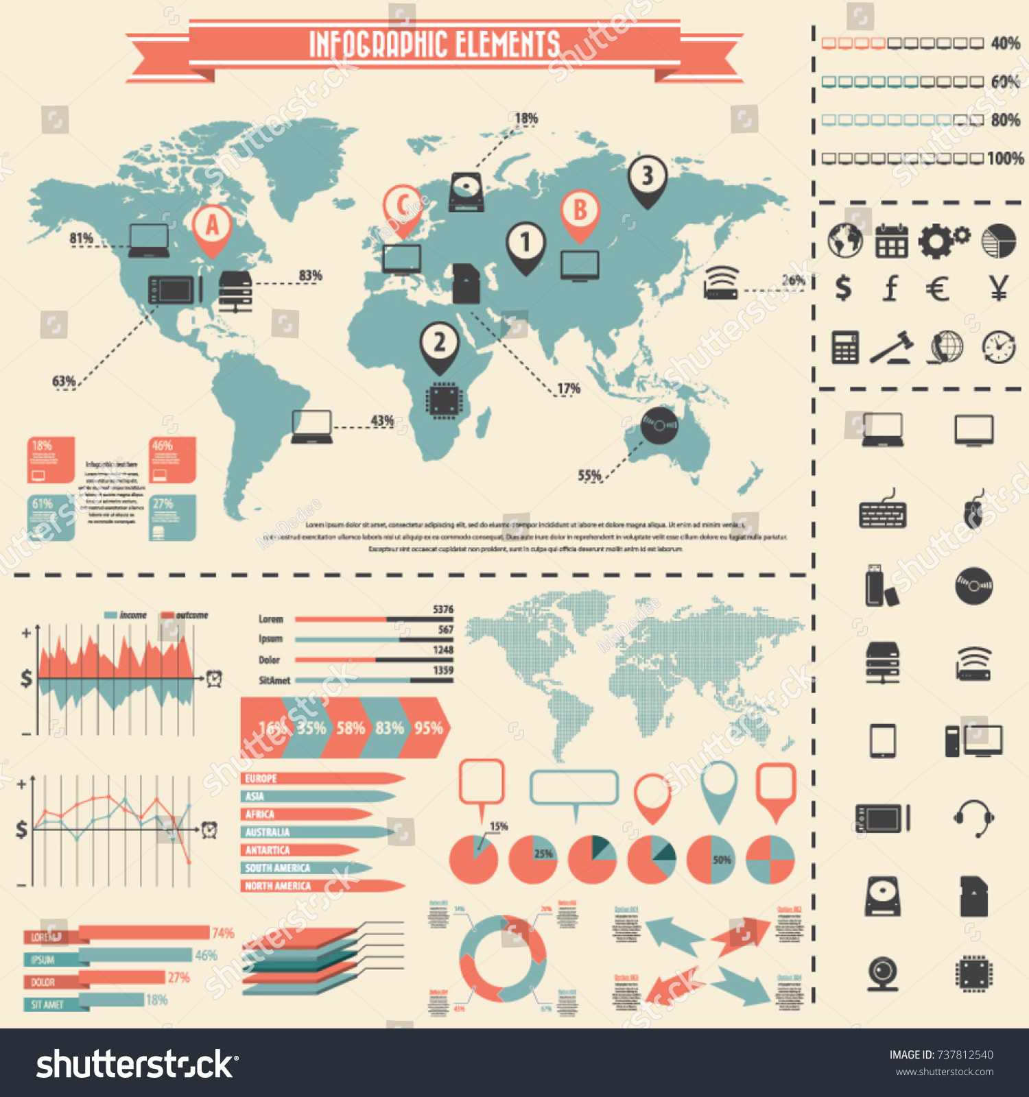 Computer Icons Infographics Elements Vector Stock Vector (Royalty Free ...