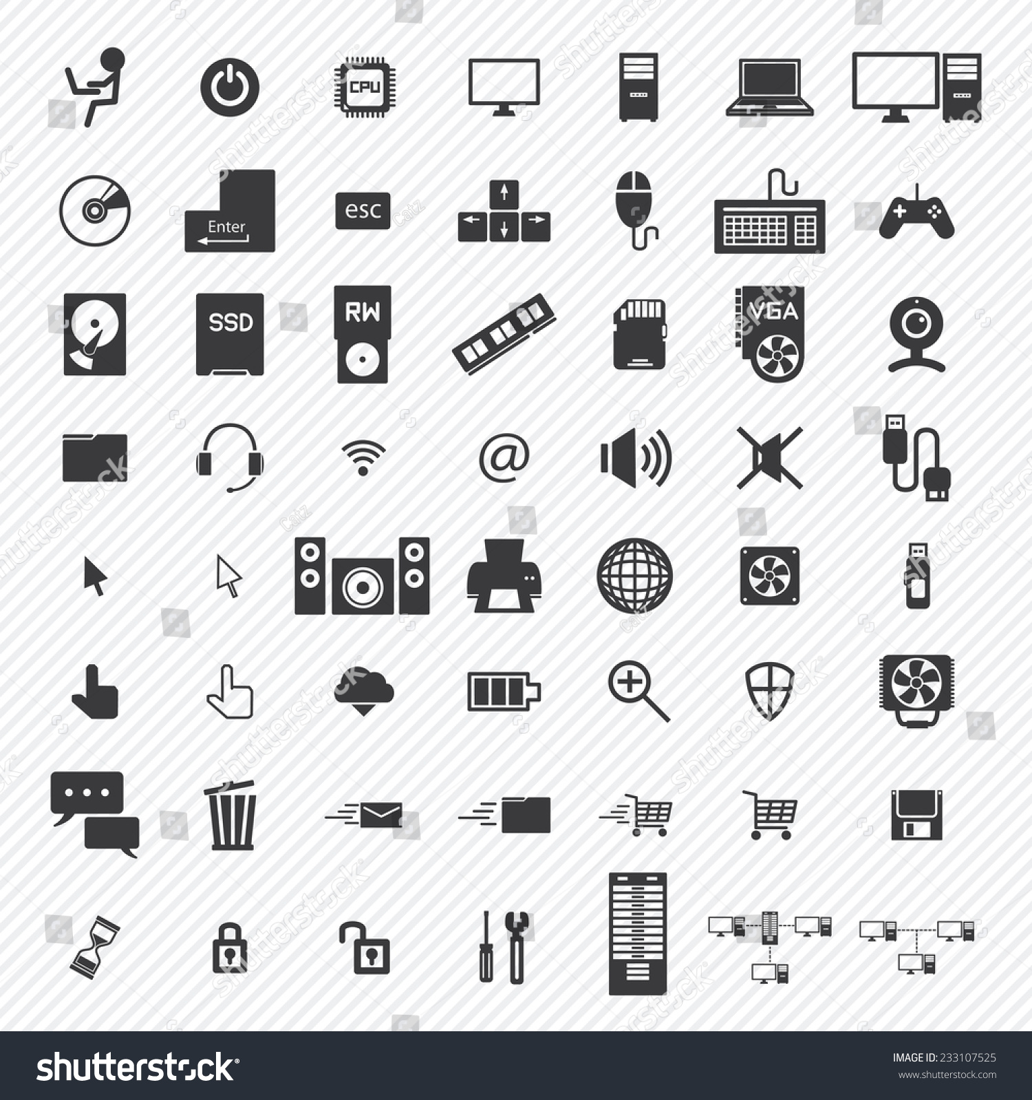 Computer Icons Set. Illustration Eps10 - 233107525 : Shutterstock