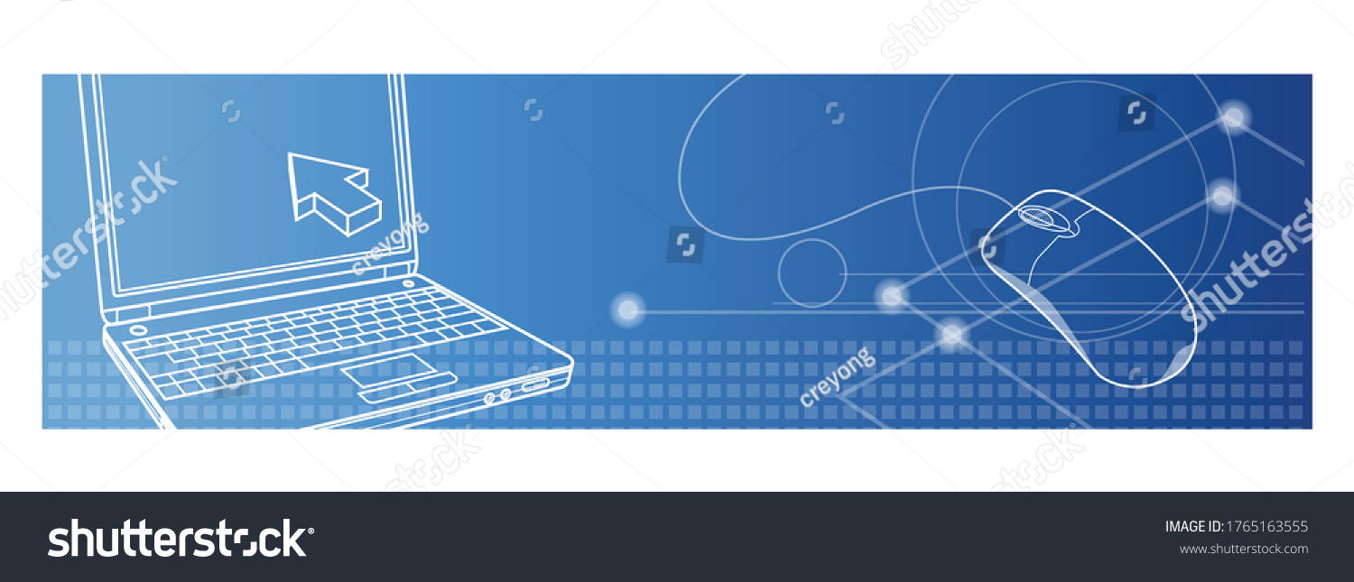 Computer Internet Background Line Illustration Stock Vector (Royalty ...