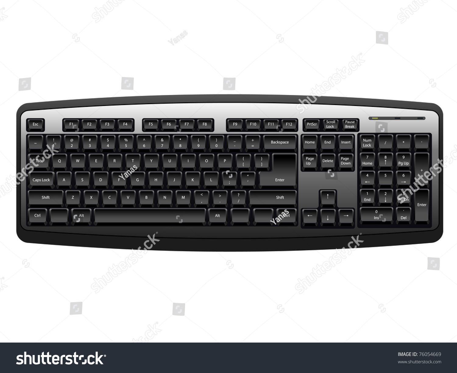 Computer Keyboard Black Color Stock Vector (Royalty Free) 76054669 ...