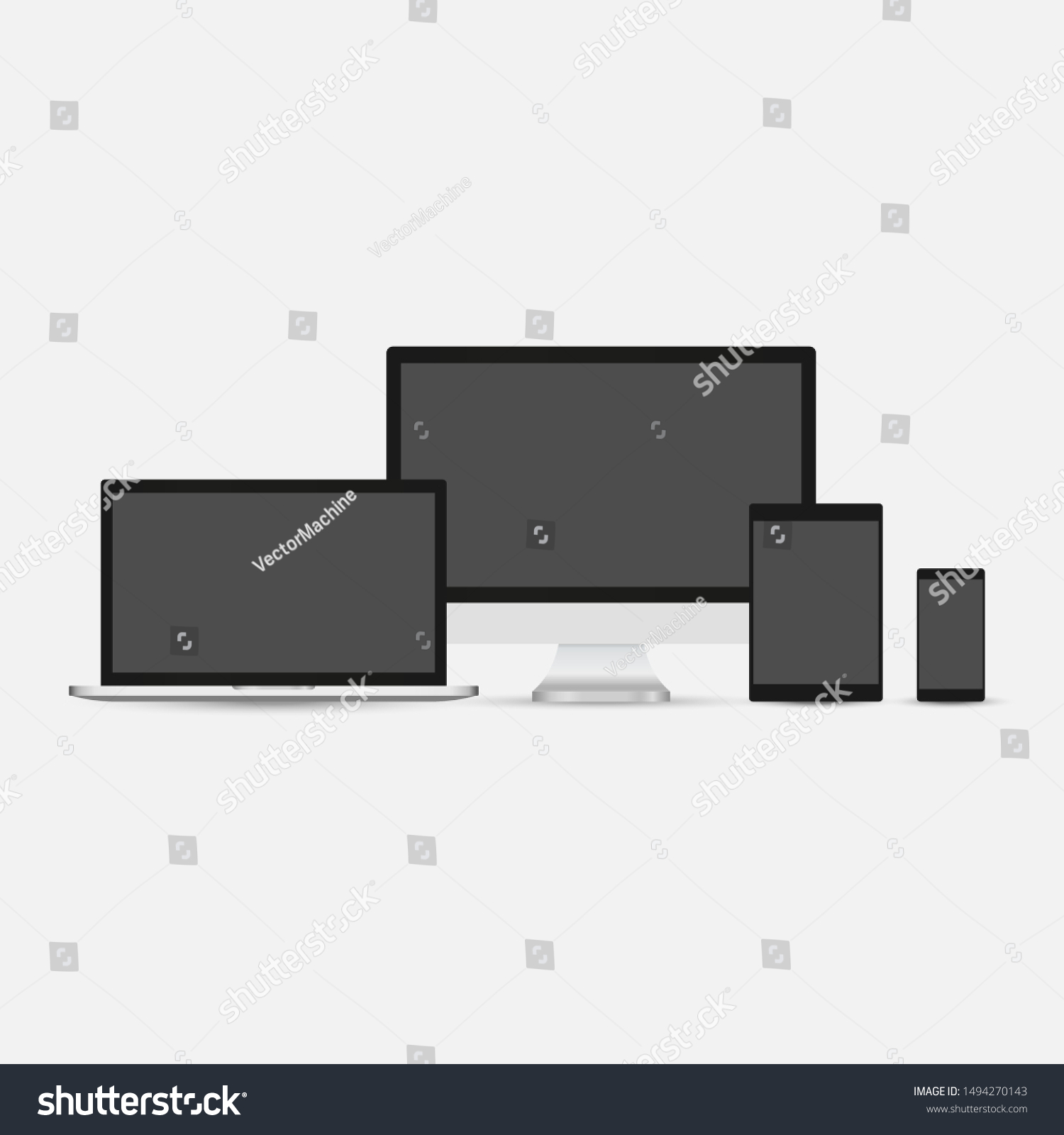 Computer Laptop Tablet Phone Isolated Logos Stock Vector (Royalty Free ...