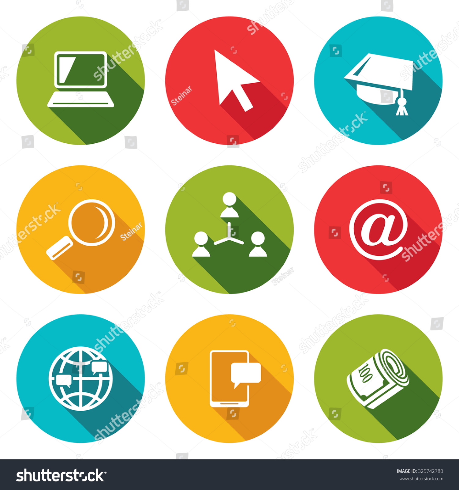 Computer Literacy Icons Set Vector Illustration Stock Vector (Royalty ...