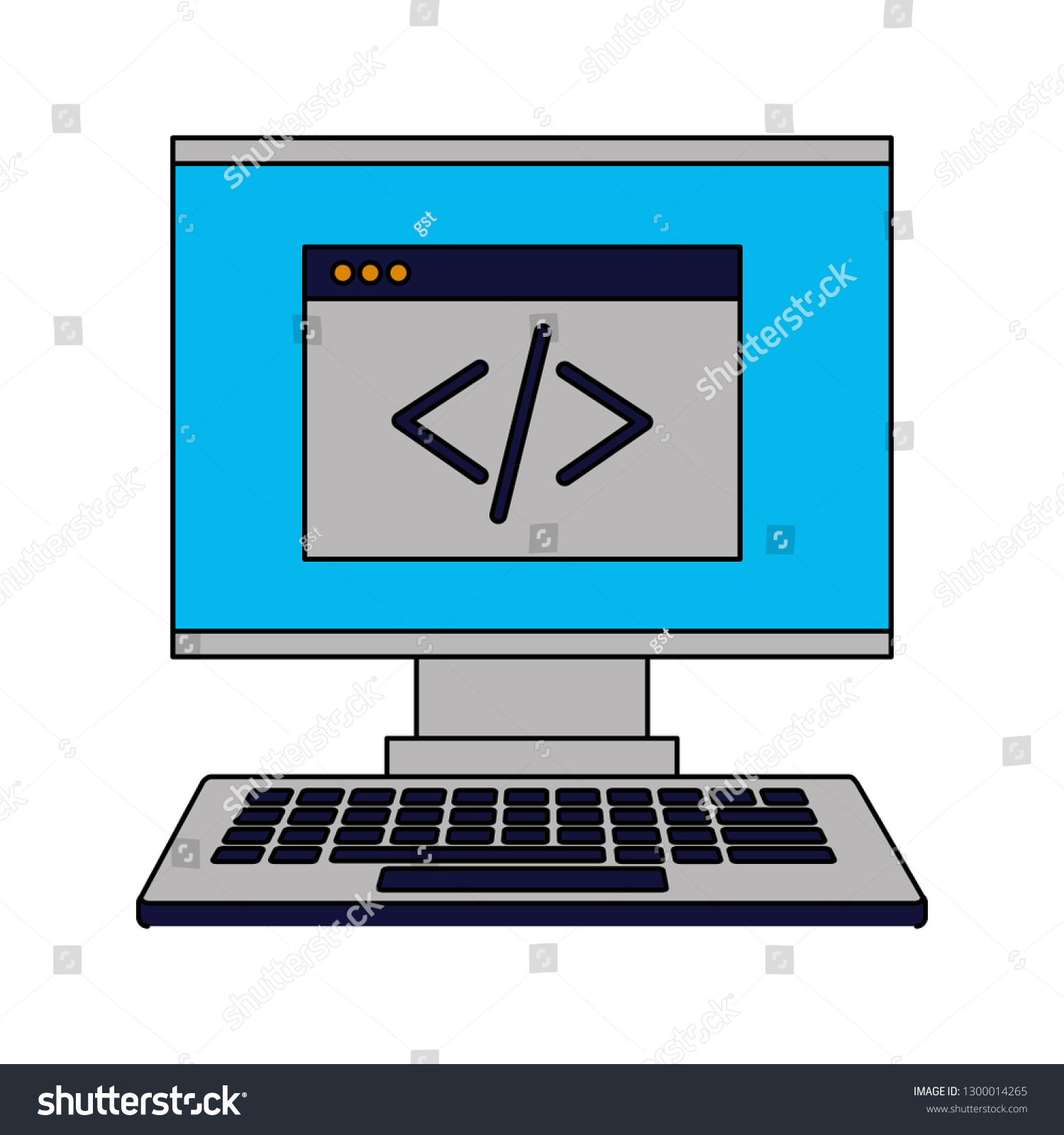 Computer Monitor Keyboard Coding Website Stock Vector (Royalty Free ...