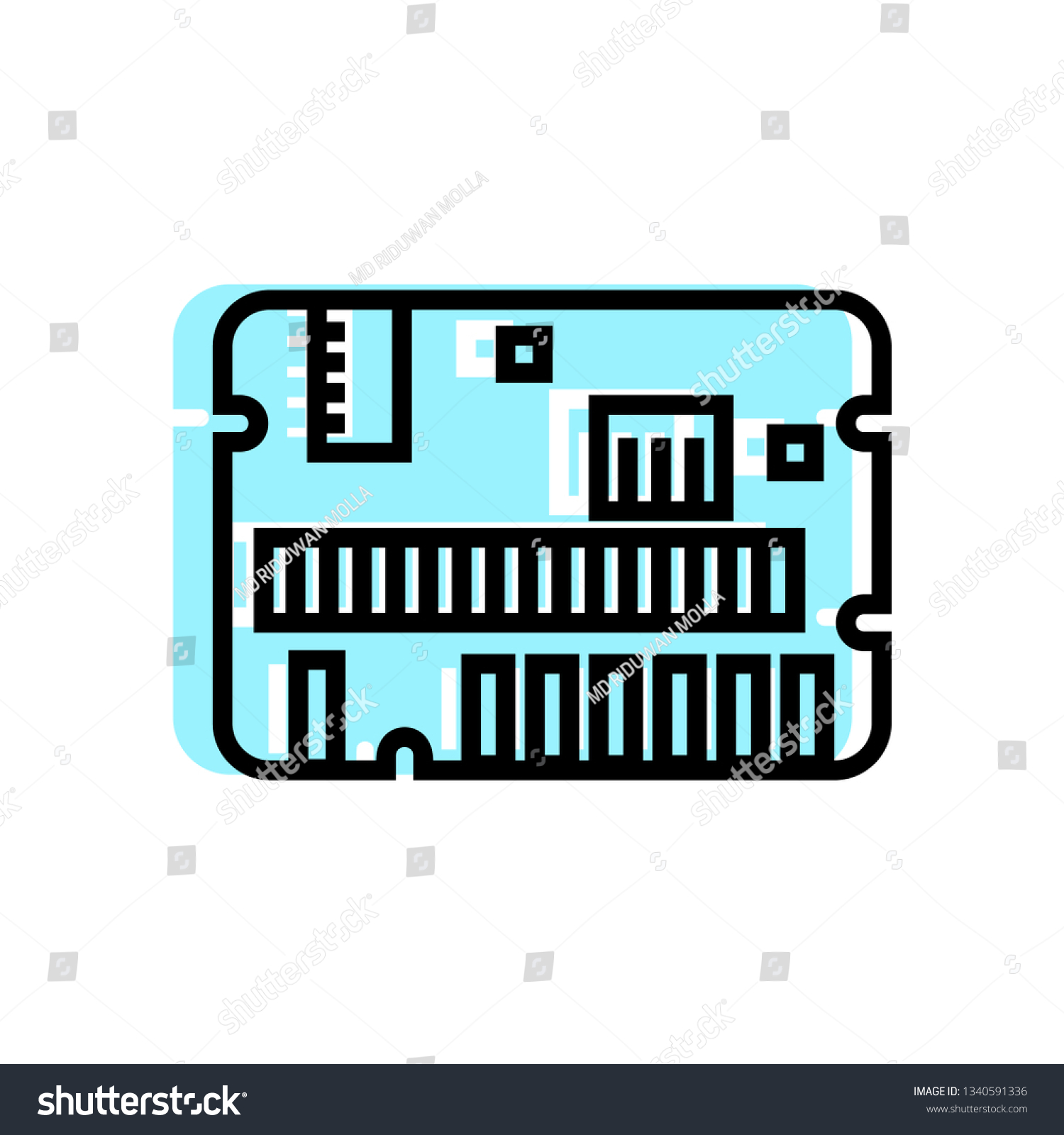 Computer Motherboard Icon Processor Sign Stock Vector (Royalty Free ...