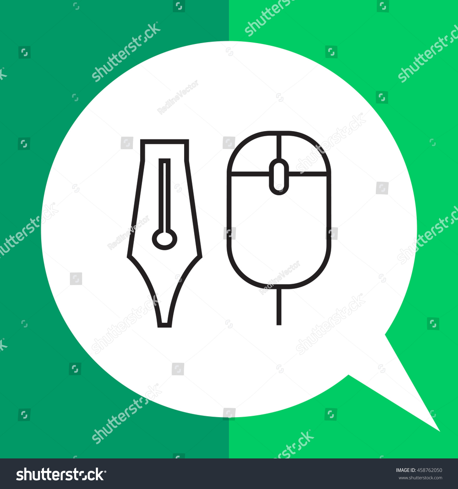 Computer Mouse Ink Pen Nib Stock Vector (Royalty Free) 458762050