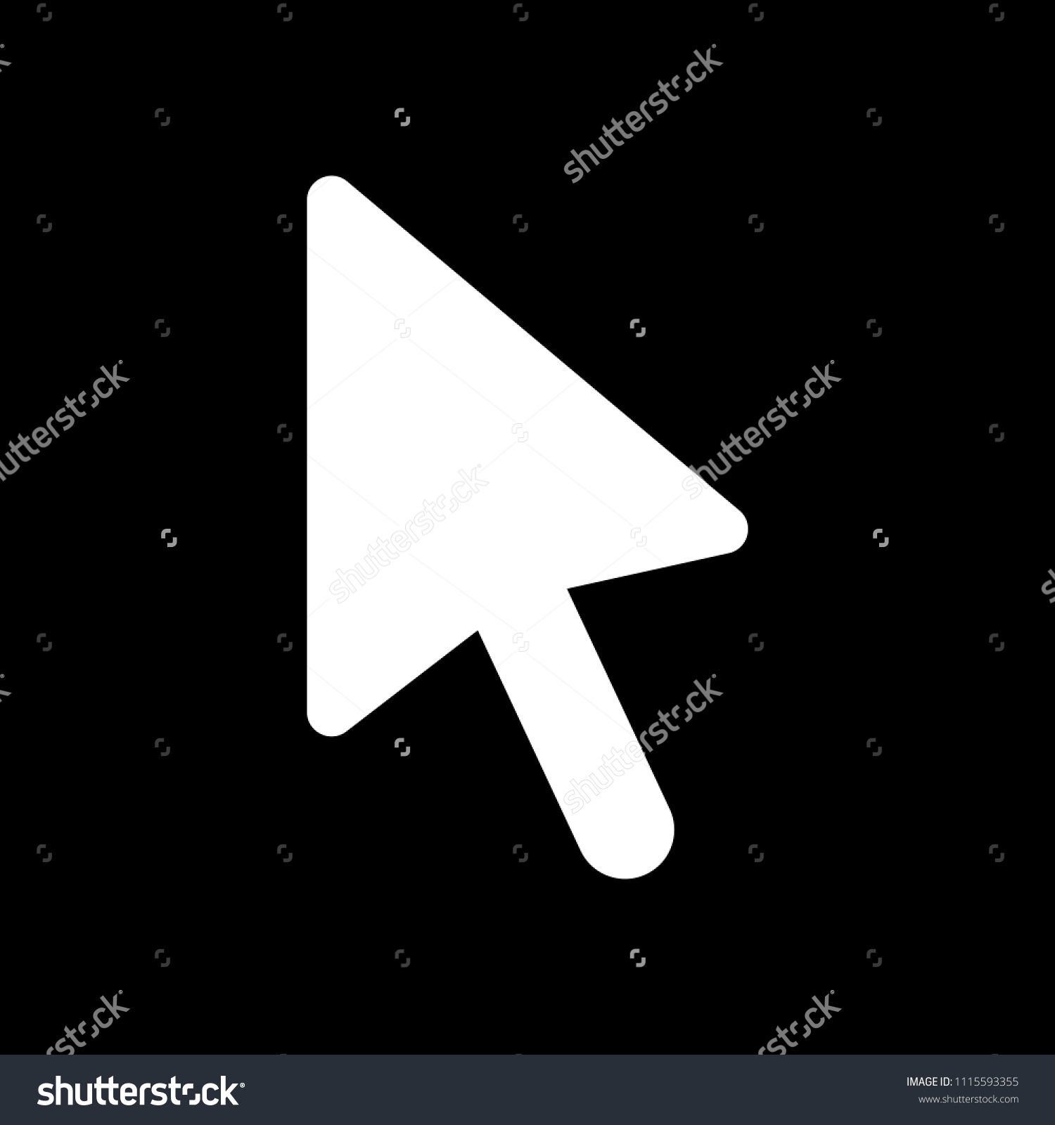 Computer Mouse Arrow Icon White Icon Stock Vector (Royalty Free ...