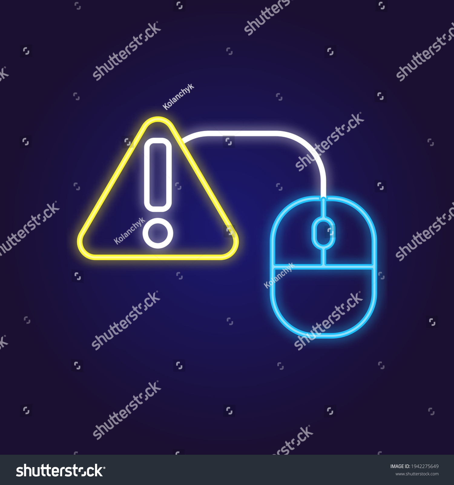 Computer Mouse Breakdown Linear Icon Error Stock Vector (Royalty Free ...