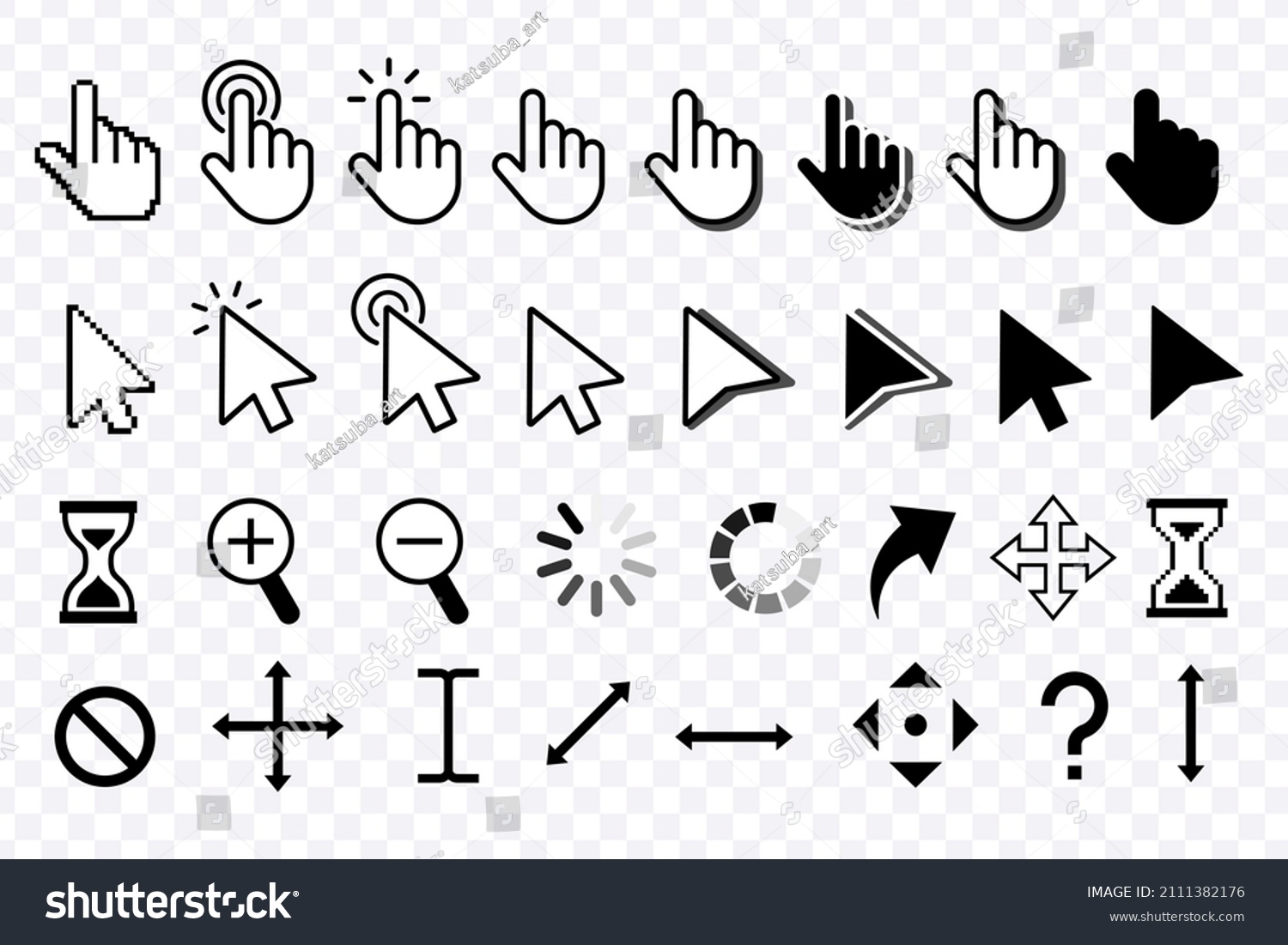 Computer Mouse Click Cursor Mouse Pointers Stock Vector (Royalty Free ...