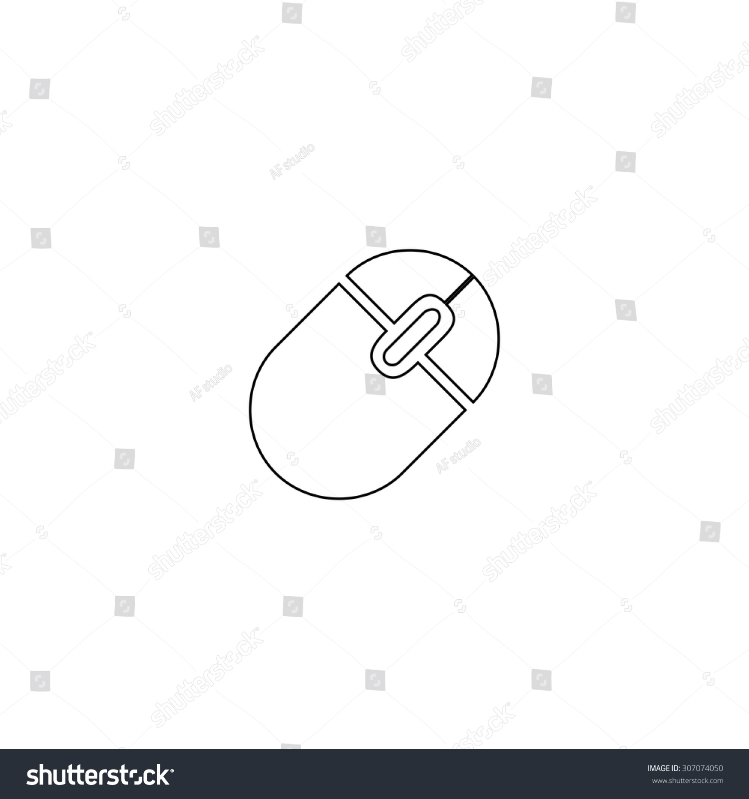 Computer Mouse Outline Black Simple Vector Stock Vector (Royalty Free ...