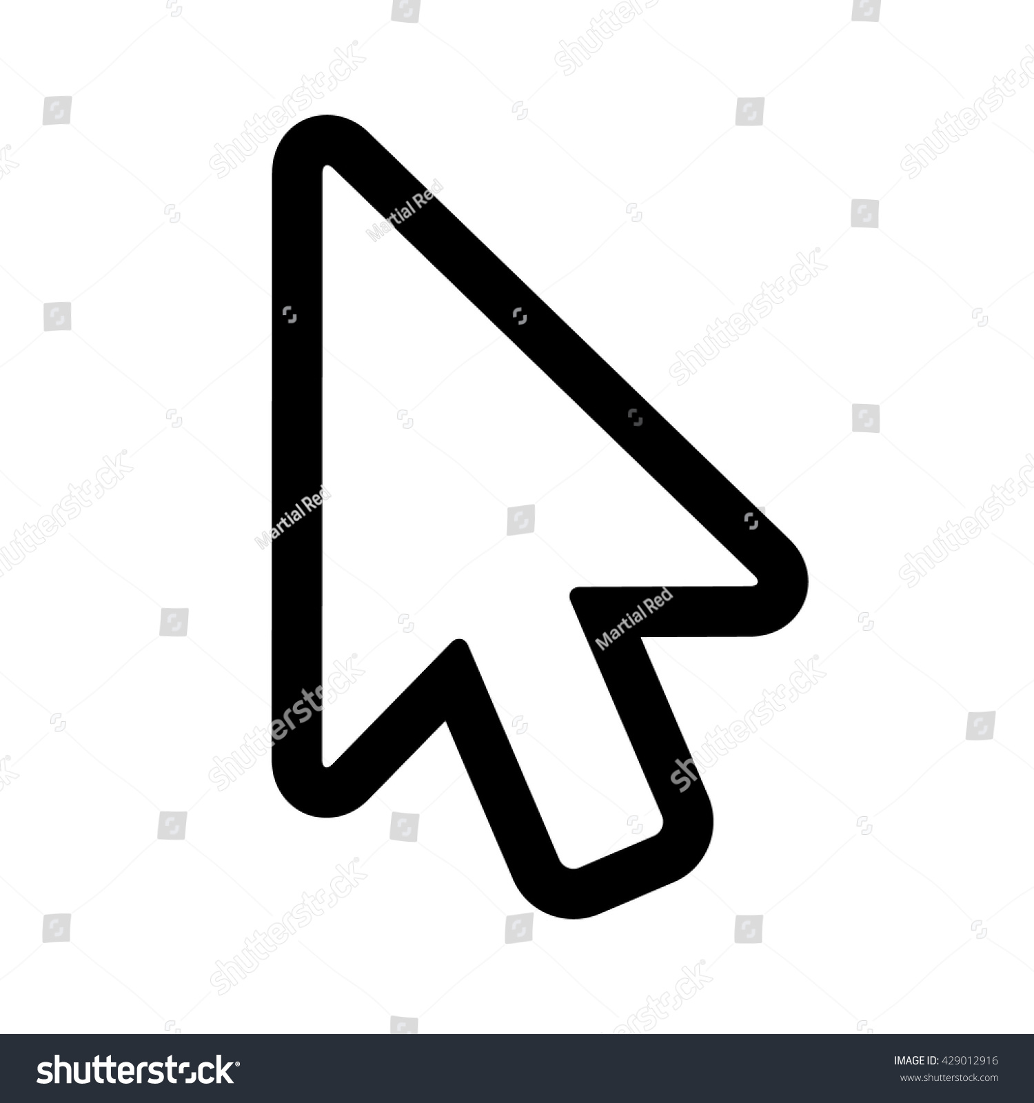 Computer Mouse Pointer Cursor Arrow Line Stock Vector (Royalty Free ...
