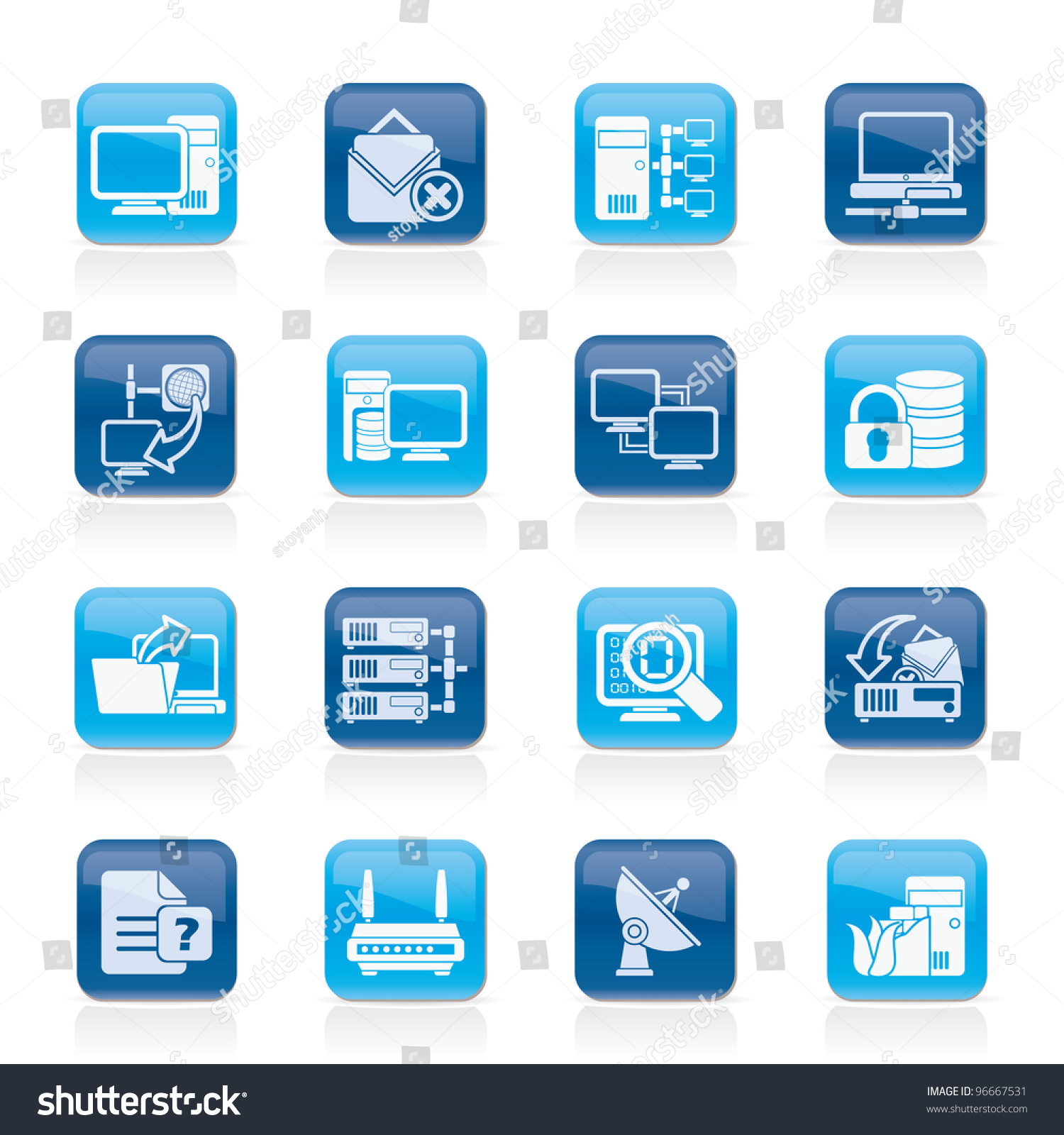 Computer Network And Internet Icons - Vector Icon Set - 96667531 ...