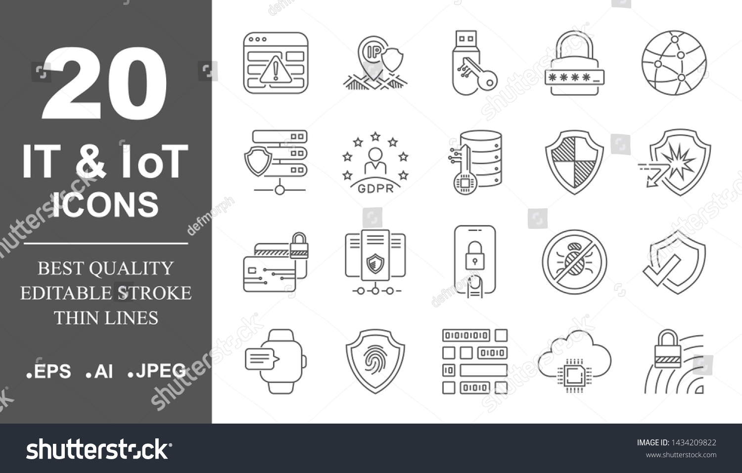 Computer Network Icons Iot Ai Networking Stock Vector (Royalty Free ...