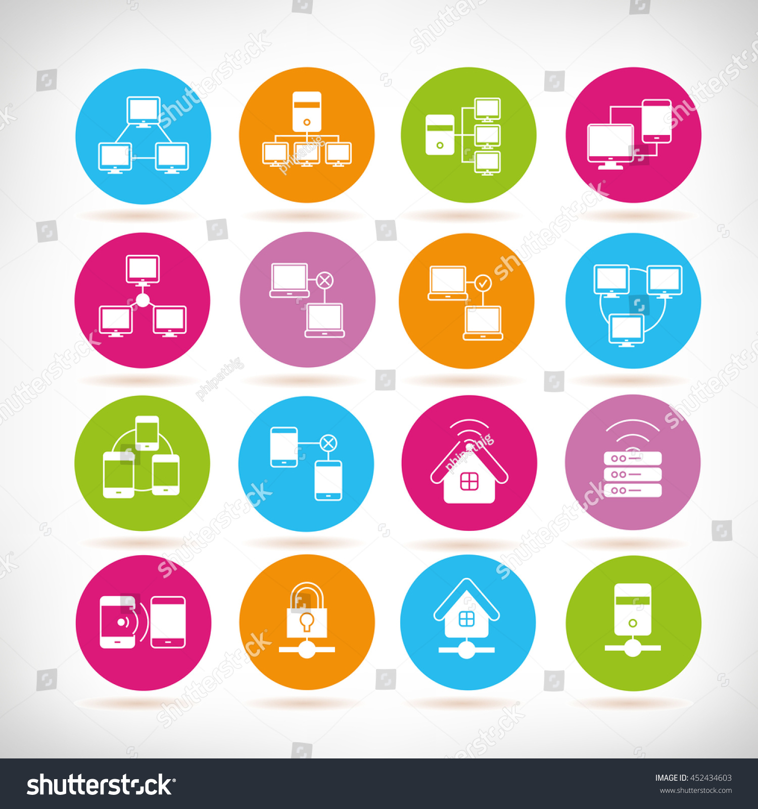 Computer Network Icons Network System Icons Stock Vector (Royalty Free ...