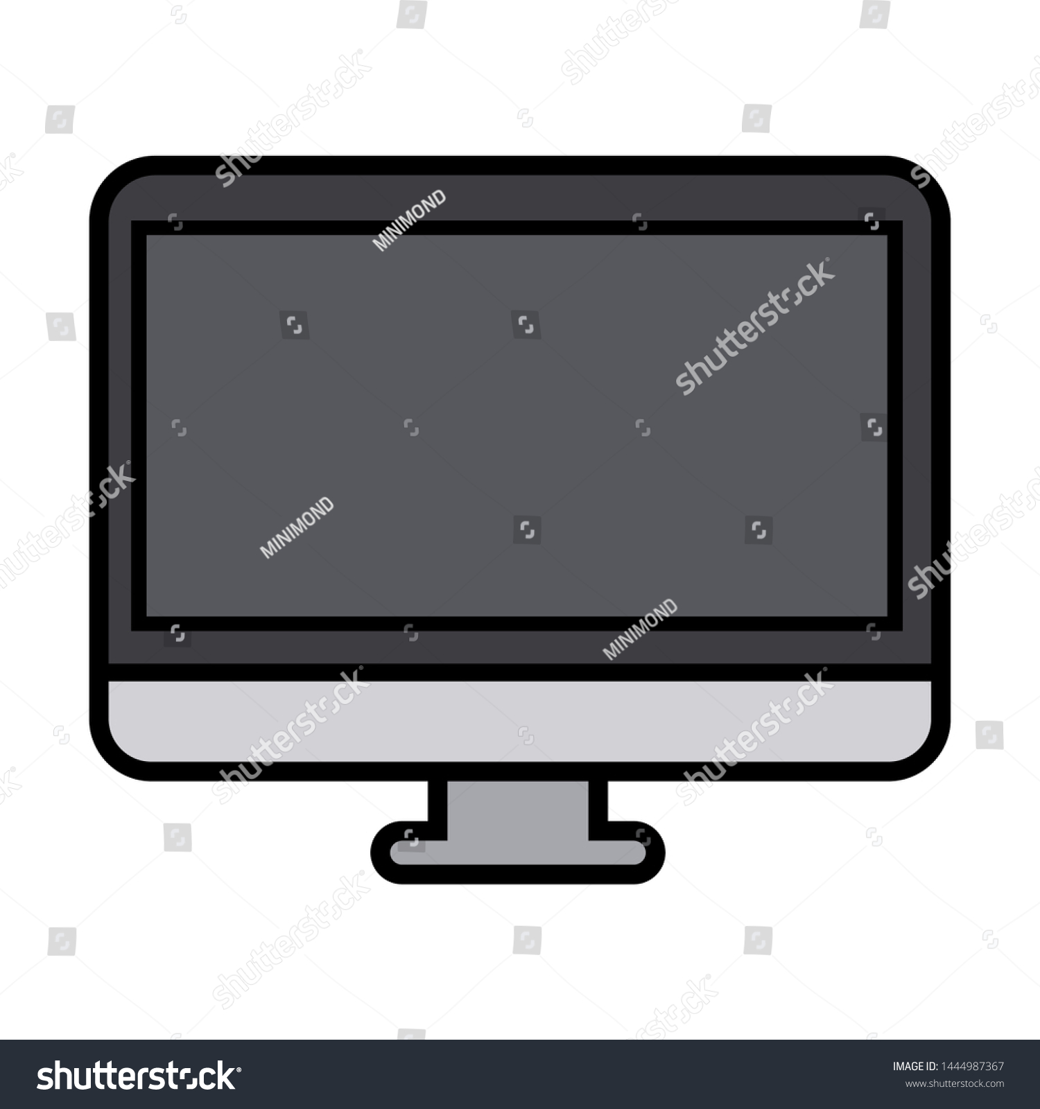 Computer Outline Stroke Icon Color Illustration Stock Vector (Royalty ...