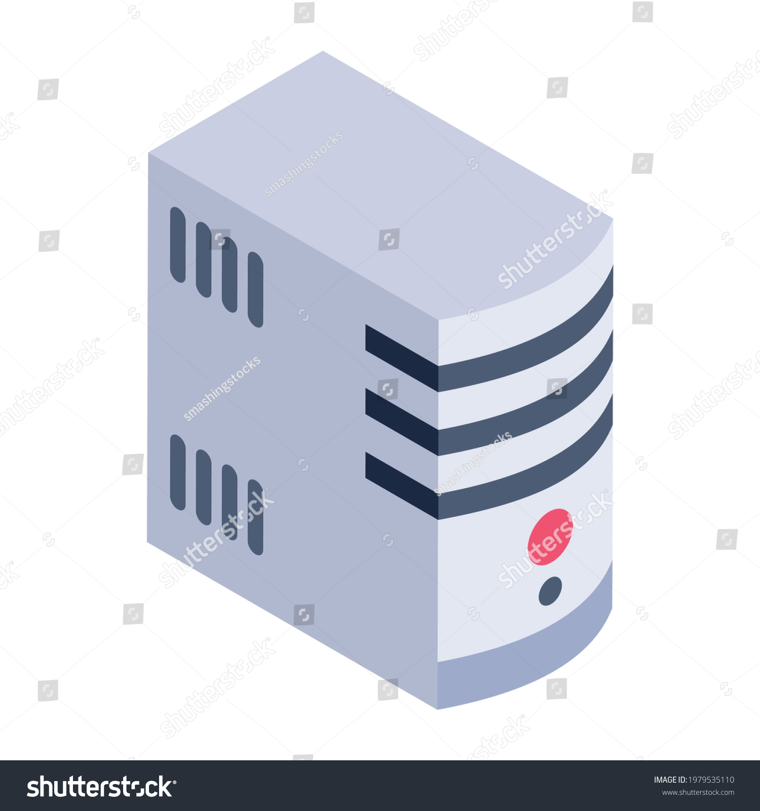 Computer Processing Unit Icon Tower Cpu Stock Vector (Royalty Free ...