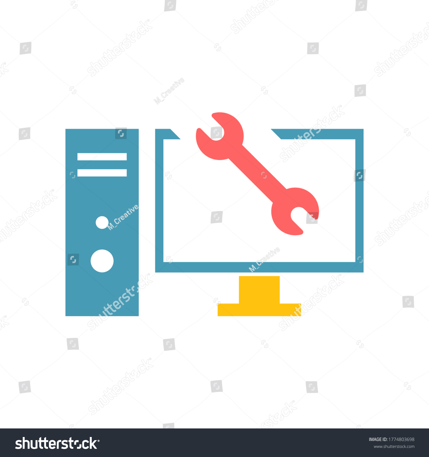 Computer Repair Vector Icon Logo Design Stock Vector (Royalty Free ...