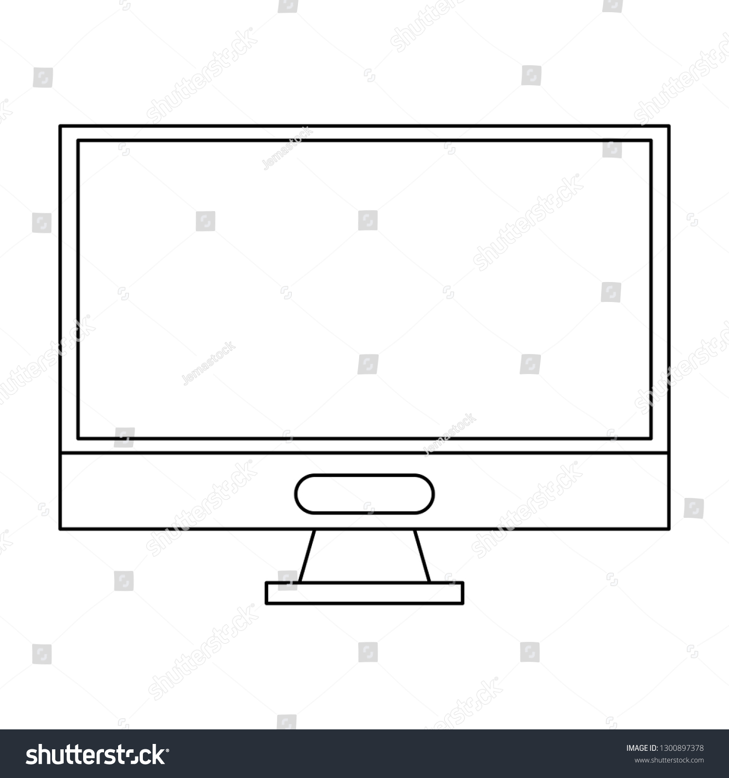 Computer Screen Hardware Symbol Black White Stock Vector (Royalty Free ...