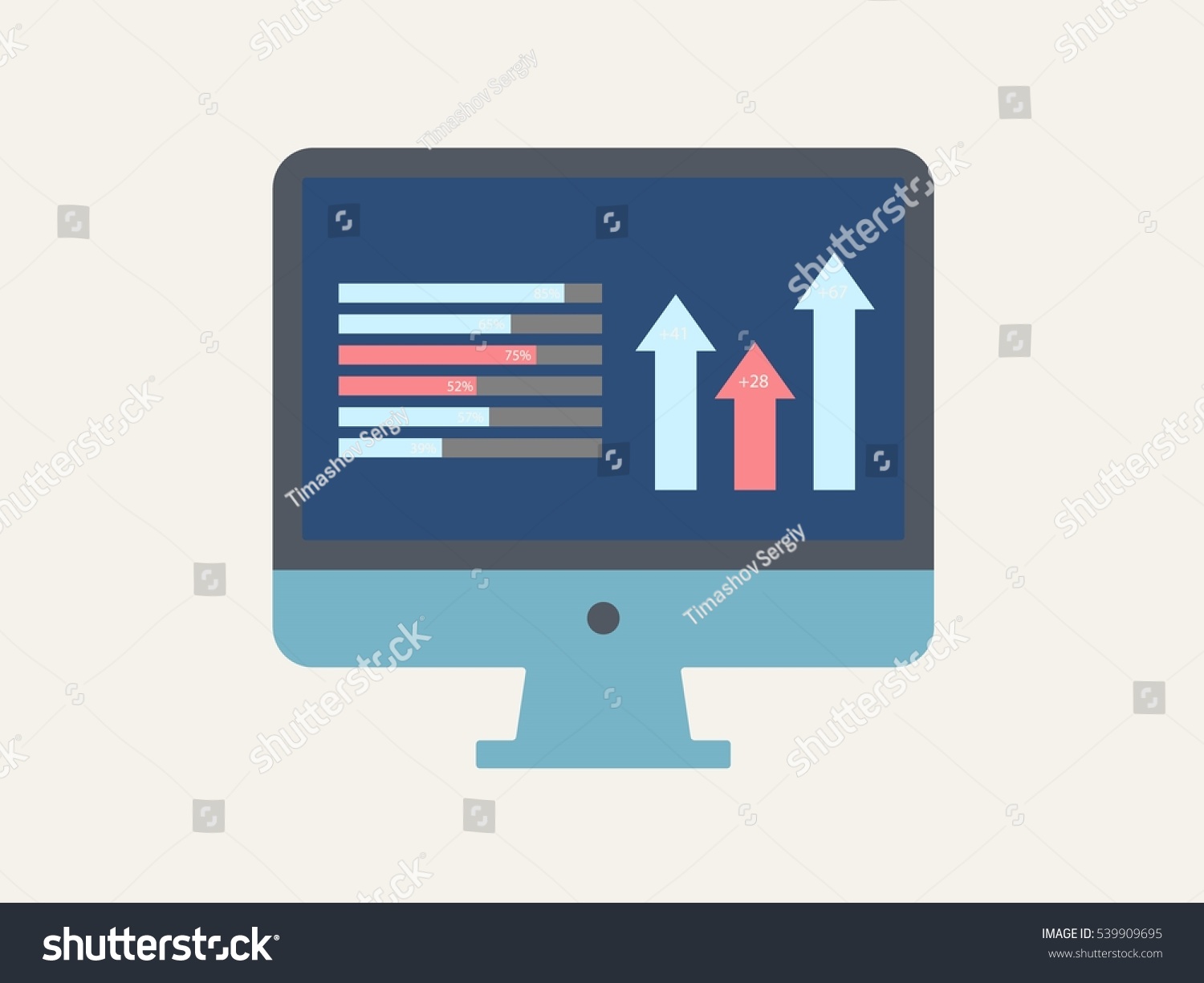 Computer Screen Infographics Concept Stock Vector (Royalty Free ...