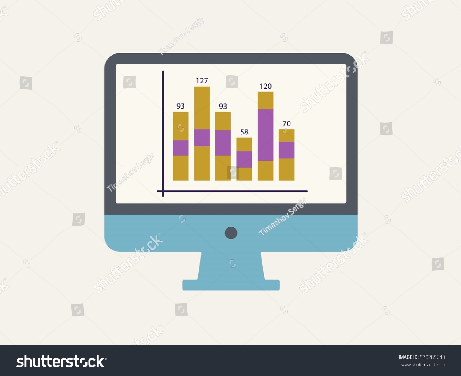 Computer Screen Infographics Concept Stock Vector (Royalty Free ...