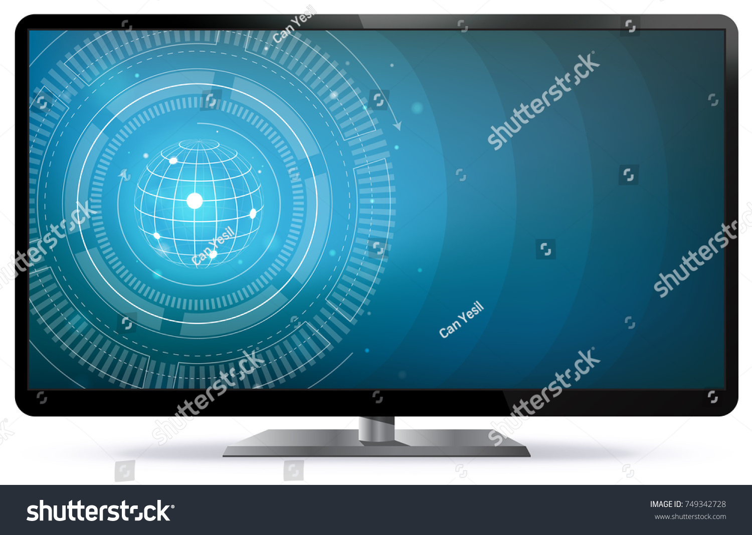 Vektor Stok Computer Screen Technology Wallpaper Vector Illustration ...