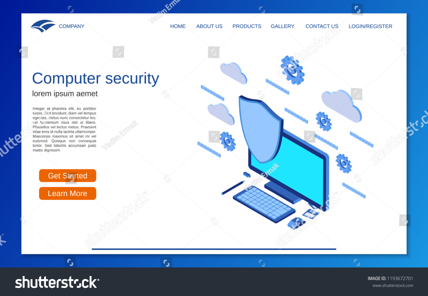 Computer Security Information Protection Flat 3d Stock Vector (Royalty Free) 1193672701 ...