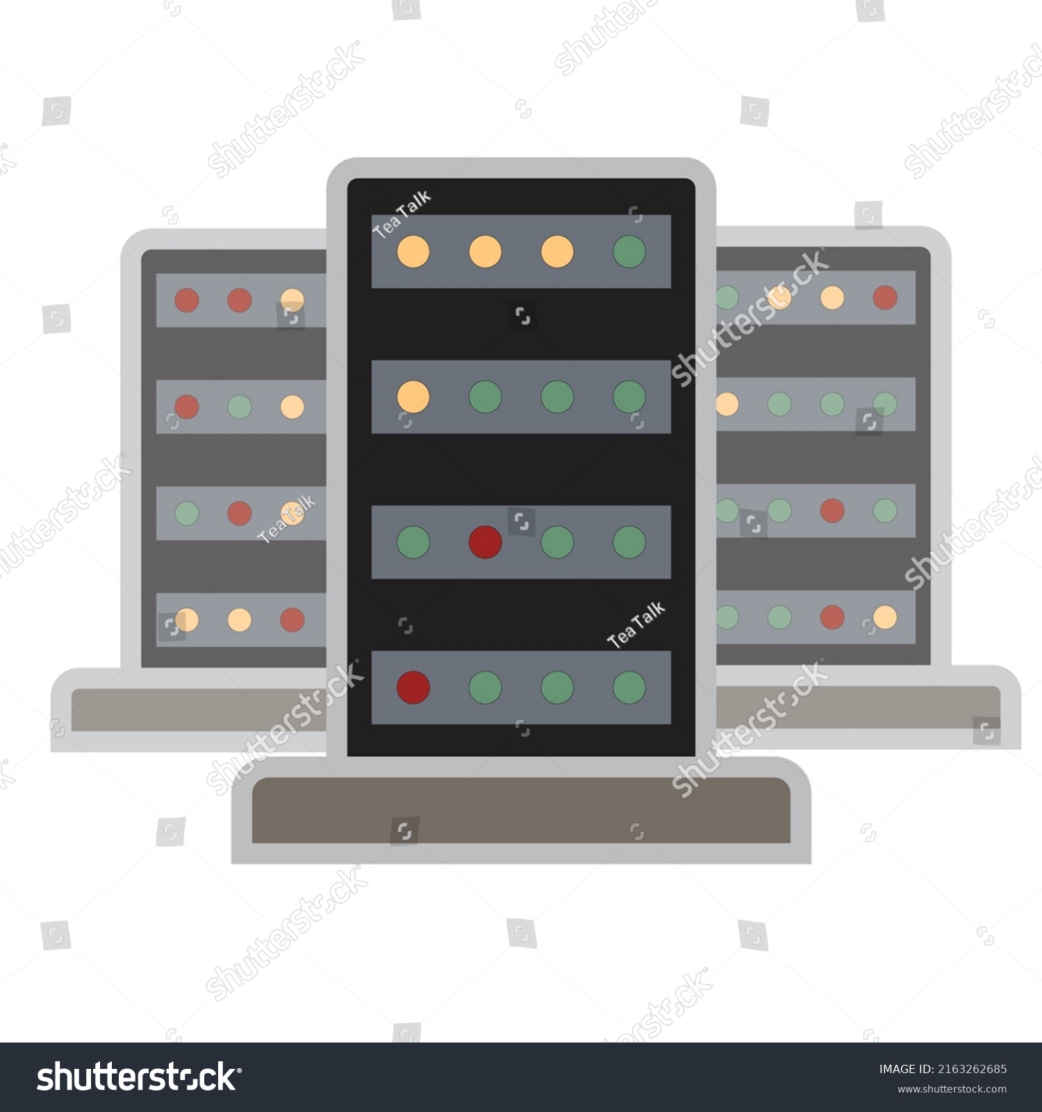 Computer Server Cabinets Grey Tone Color Stock Vector (Royalty Free ...