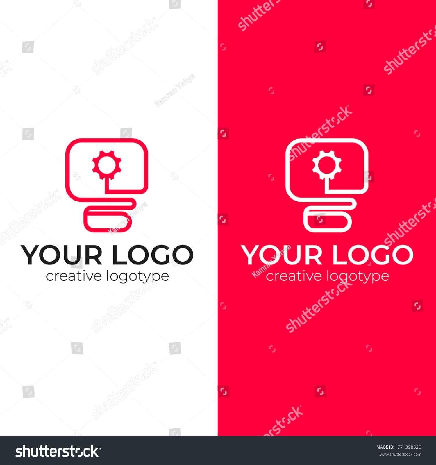 Computer Service Logo Design Minimal Creative Stock Vector (Royalty ...
